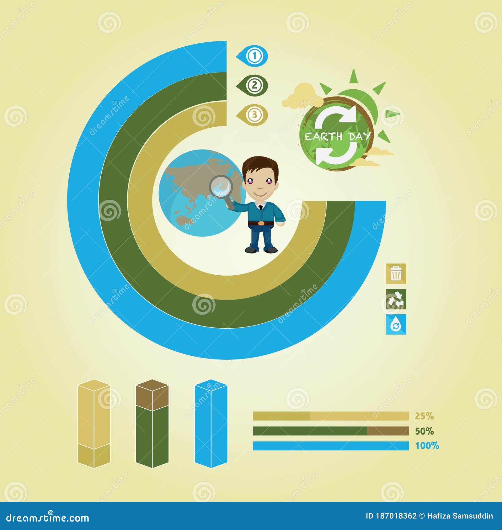 Earth Day Infographic. Vector Illustration Decorative Design Stock ...