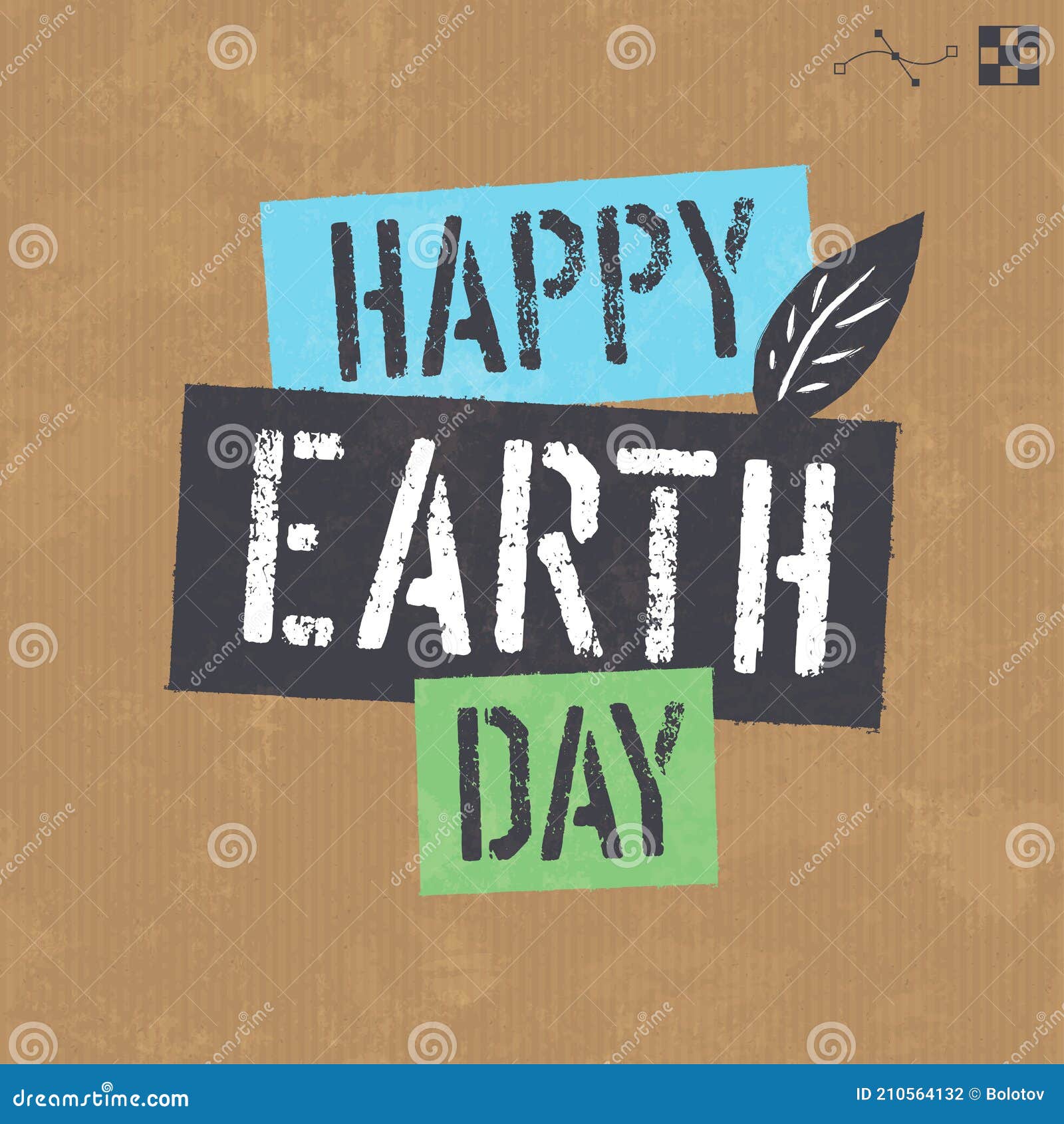 Earth Day Lettering on Cardboard Vector Texture Stock Vector ...