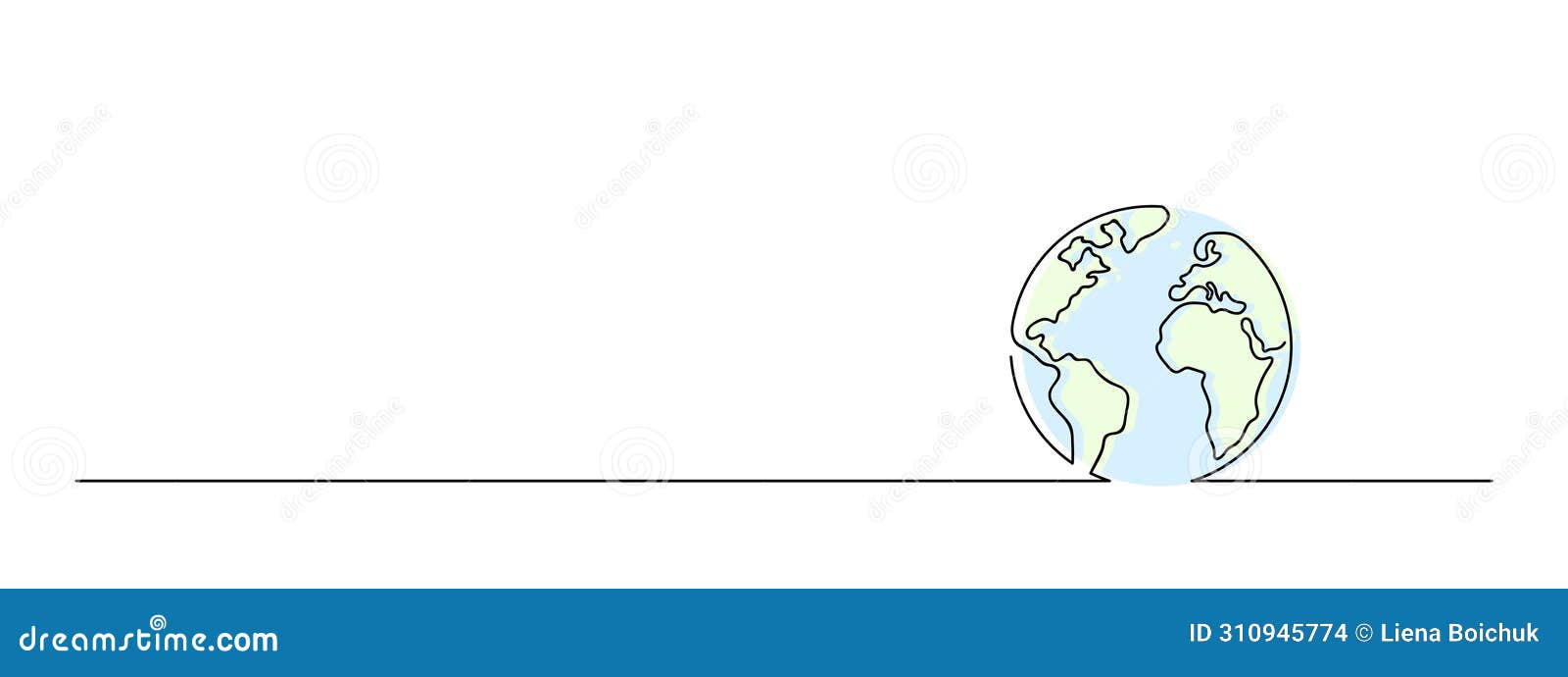 Earth Day One Line Art, Continuous Line Drawing of Globe, Black Line ...