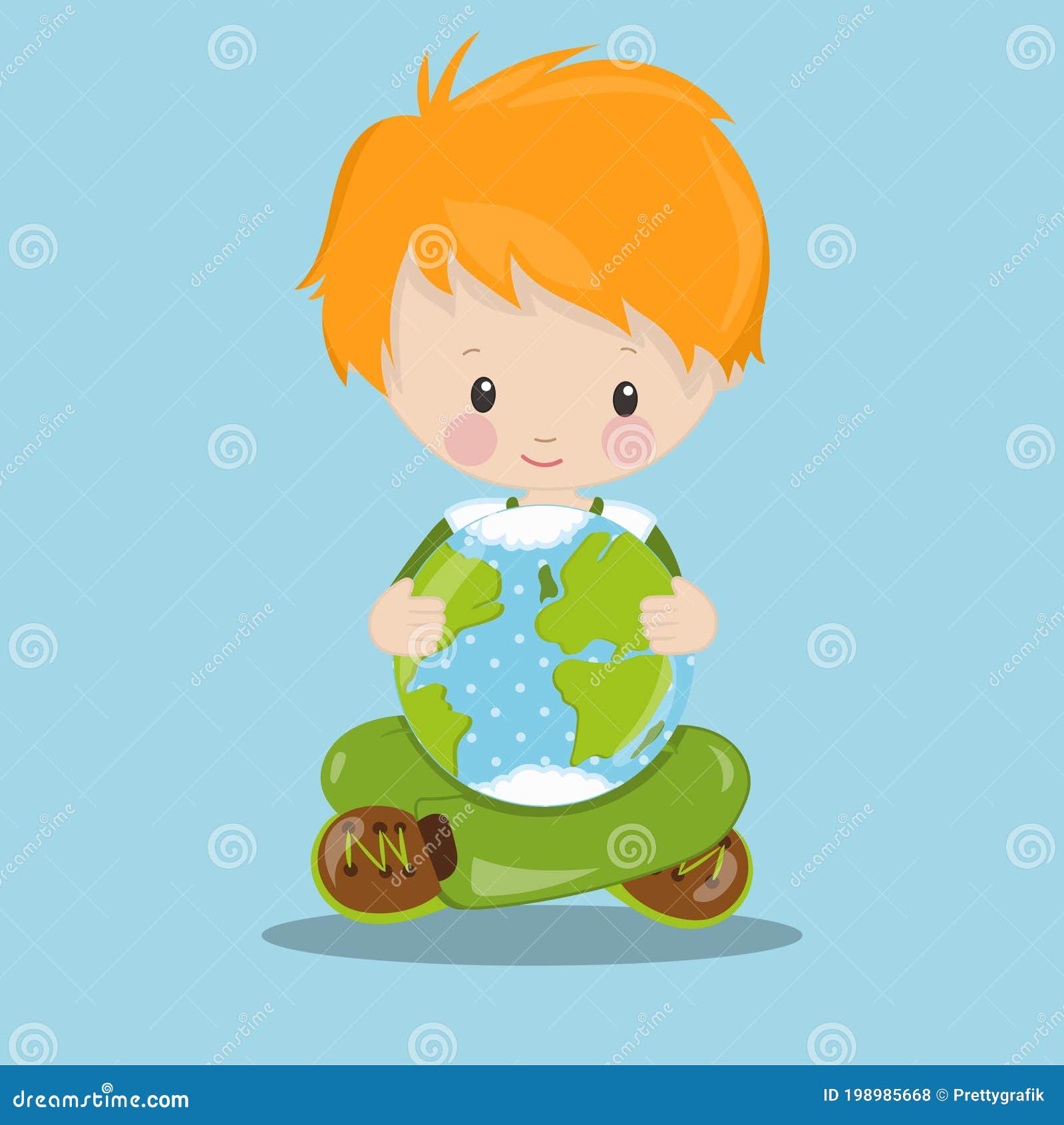 Earth Day Orange Kid Earth 24 Stock Vector - Illustration of earth ...