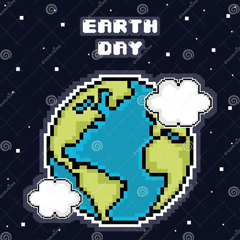 Earth day pixel art stock vector. Illustration of planet - 214438731