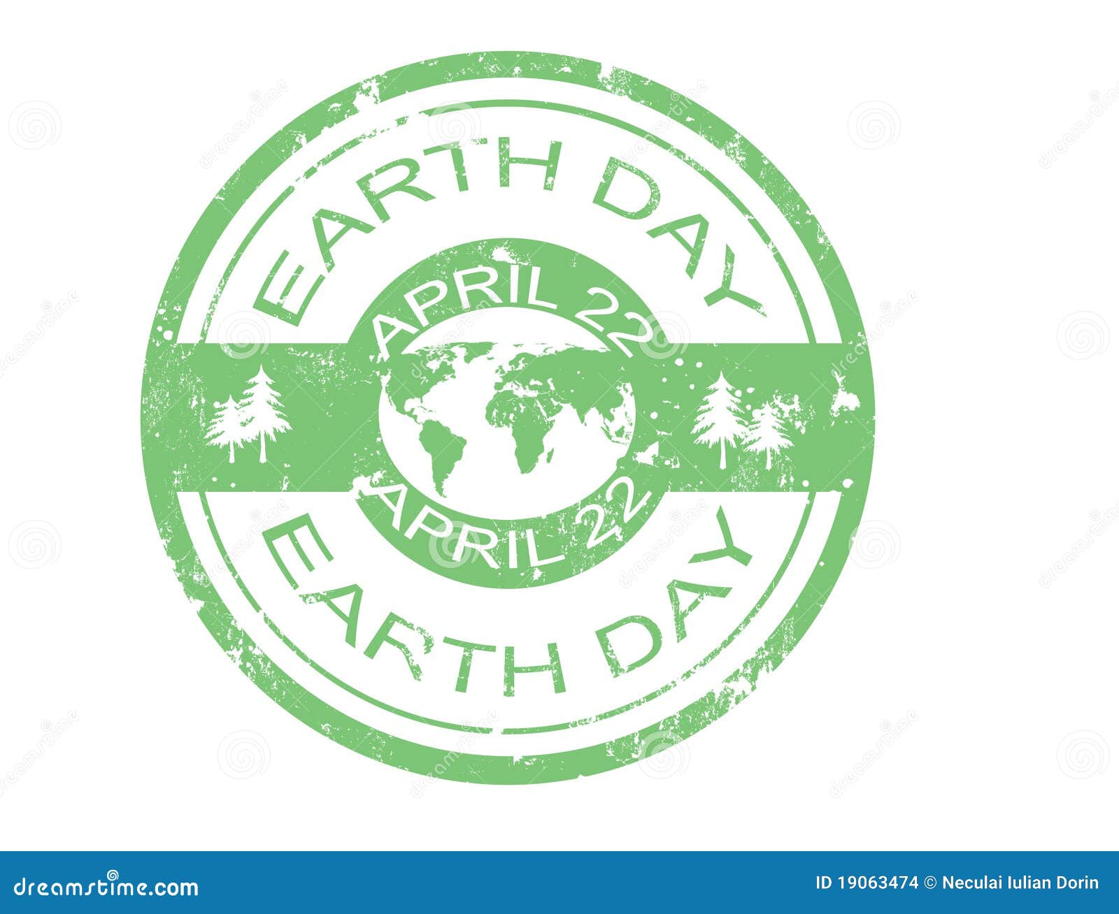 Earth day stamp stock vector. Illustration of planet - 19063474