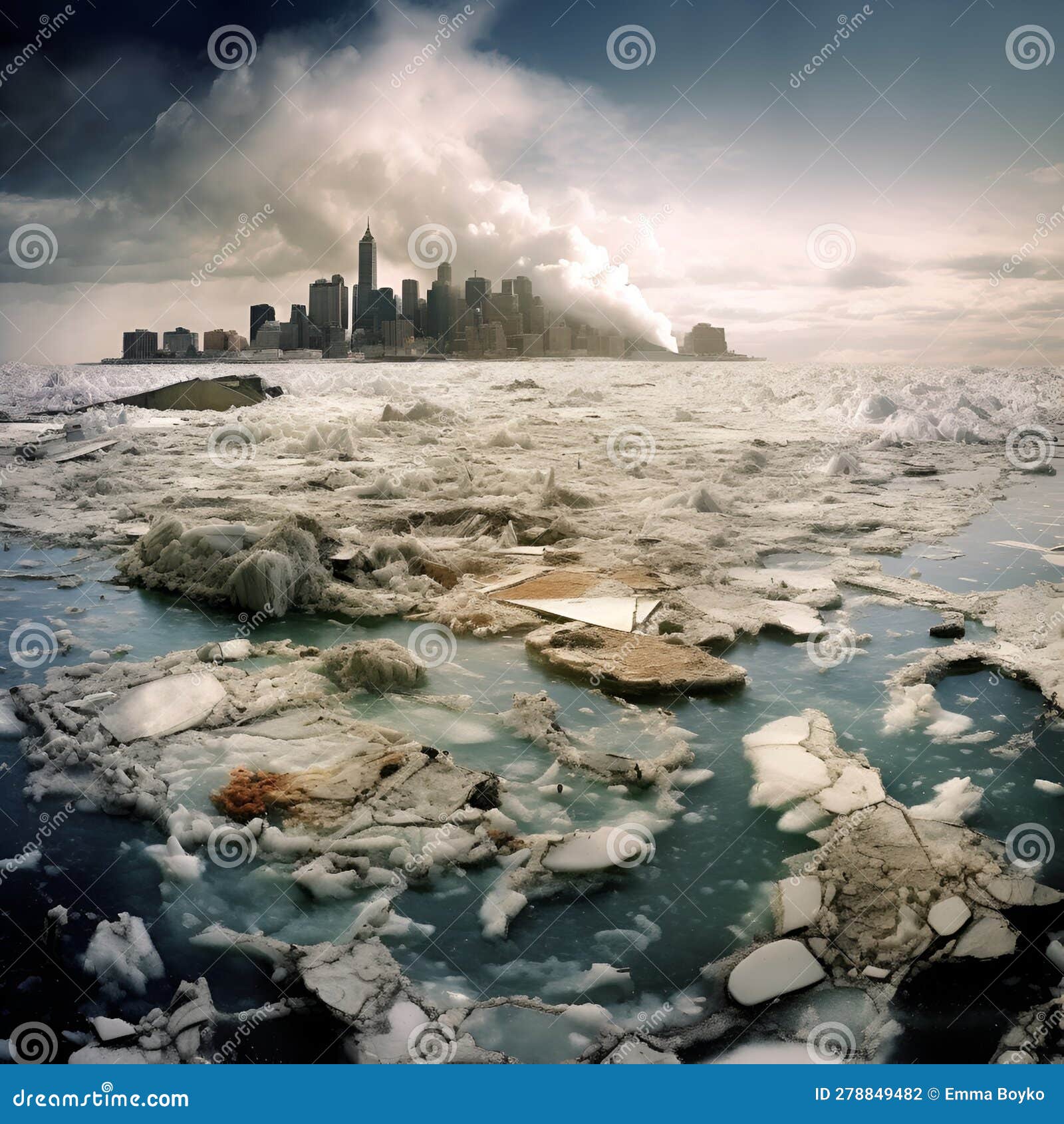 Theme - Ecology Problem, Pollution of the World. Generative AI Stock ...