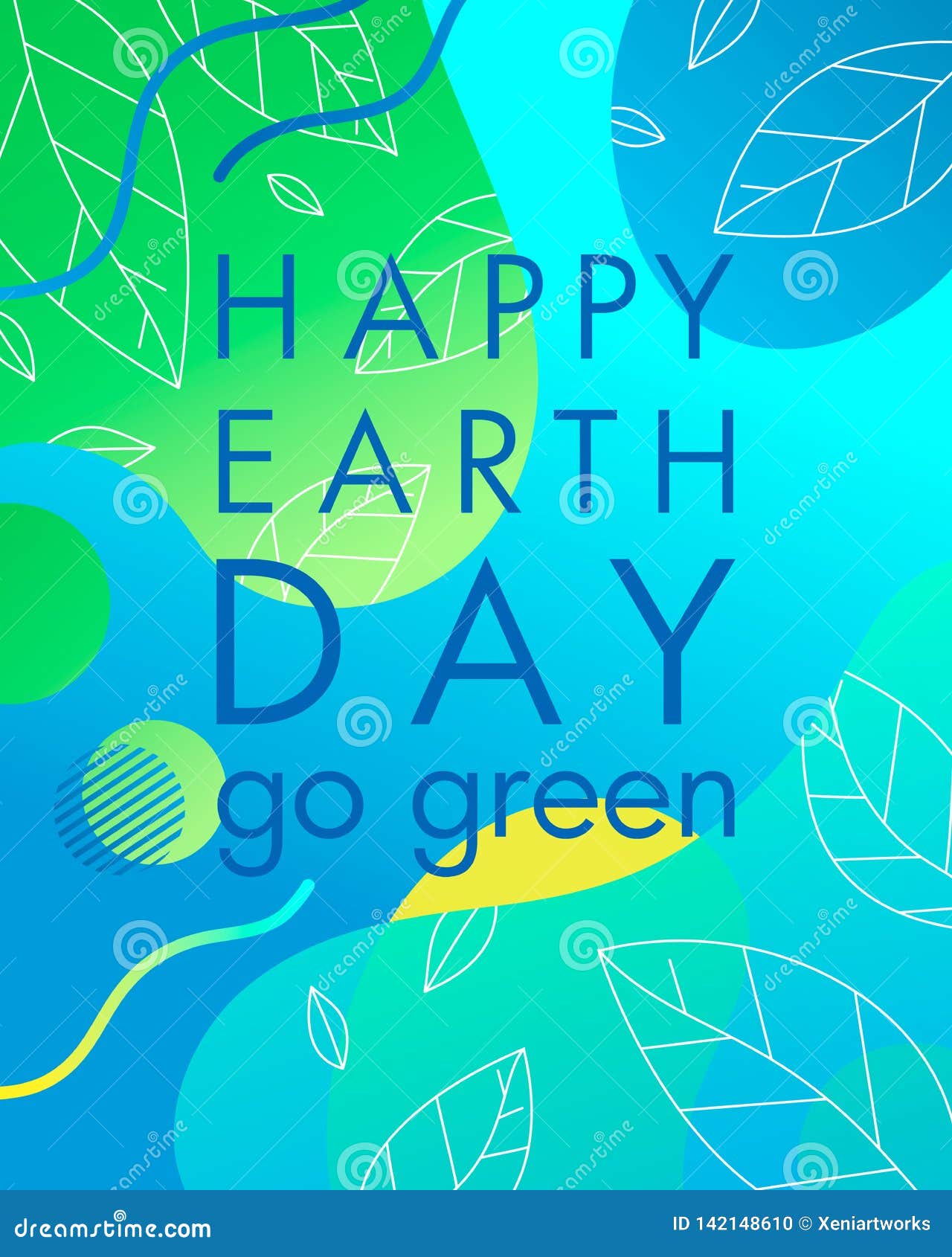 Earth Day Typography Design Stock Illustration - Illustration of ...