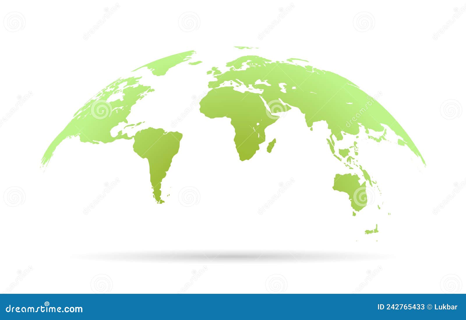 Green 3d Curved World Map on White Background Stock Vector ...