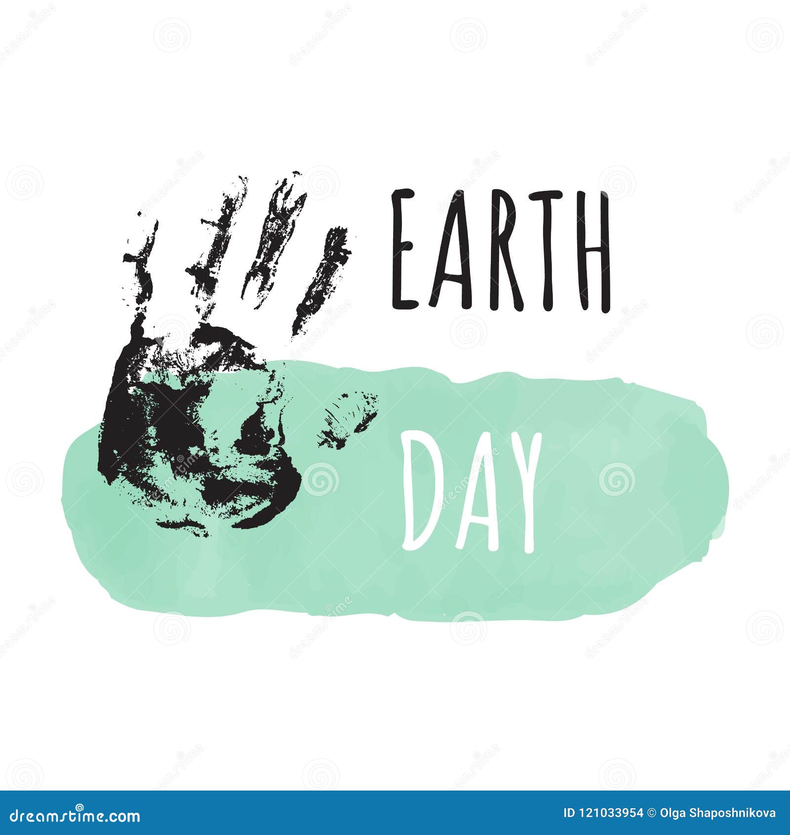 Earth Day. Vector Illustration. Human Hand Track Stock Illustration ...