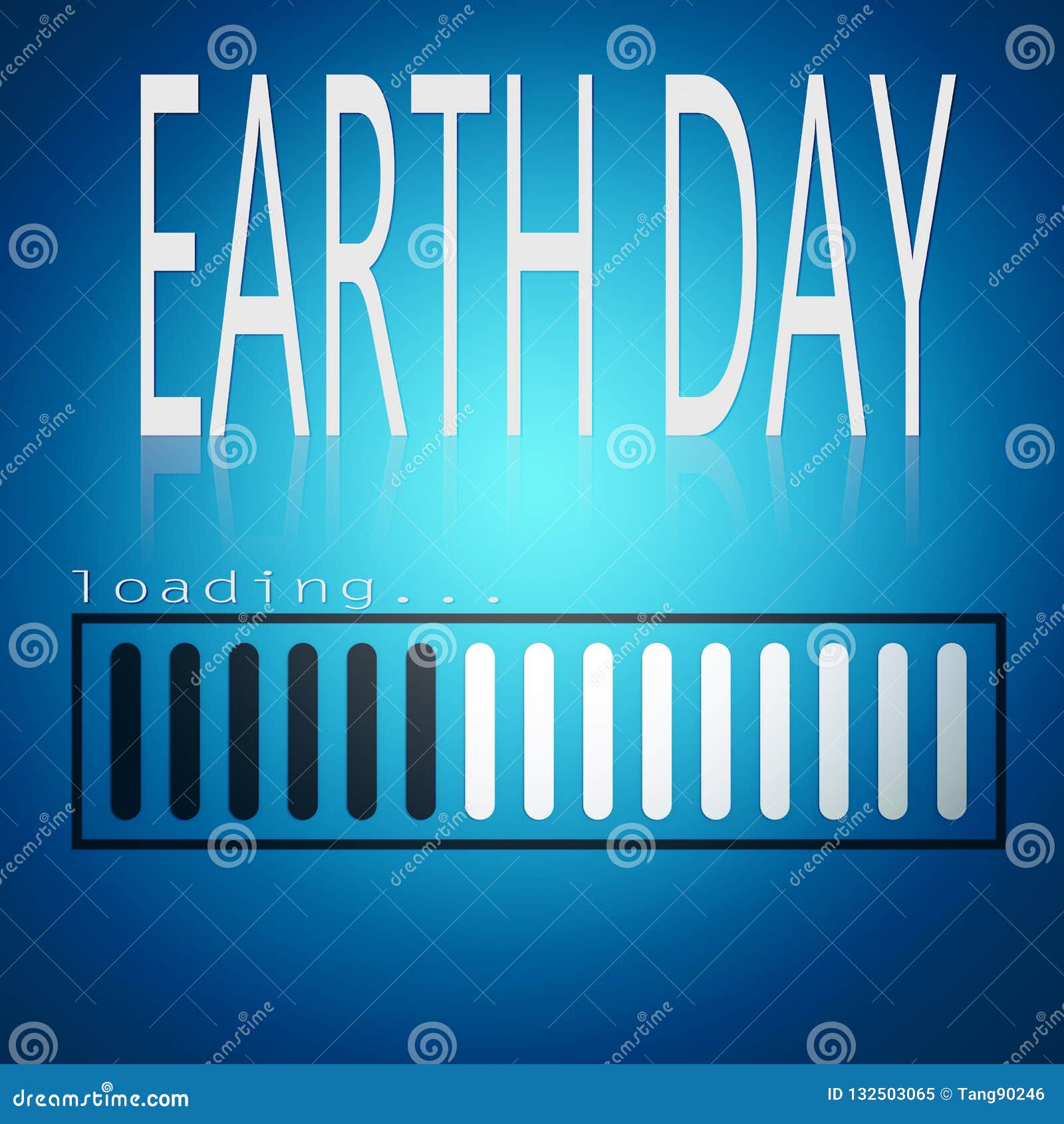 Earth Day Word with Blue Loading Bar Stock Illustration - Illustration ...