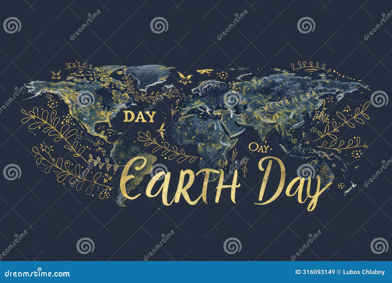 Earth Day World Map Illustration Stock Illustration - Illustration of ...