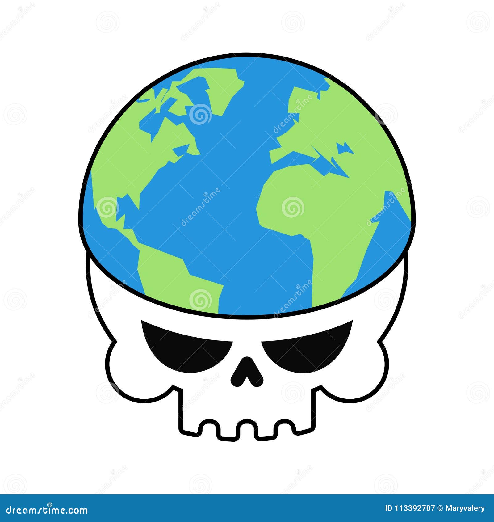 Earth Death Skull To Planet. End of World Stock Vector - Illustration ...