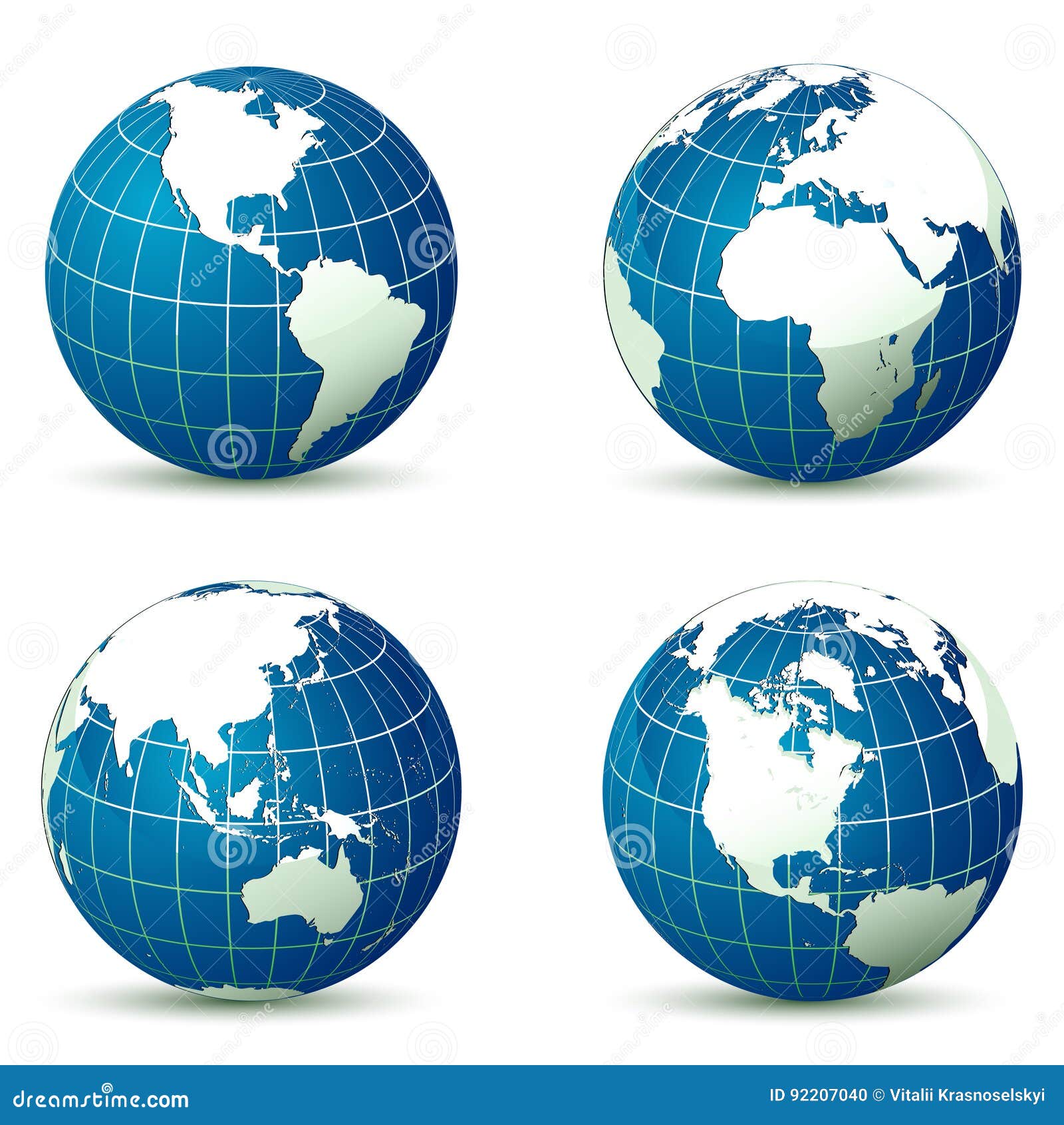 Earth from Different Angles Vector Illustration Stock Vector ...