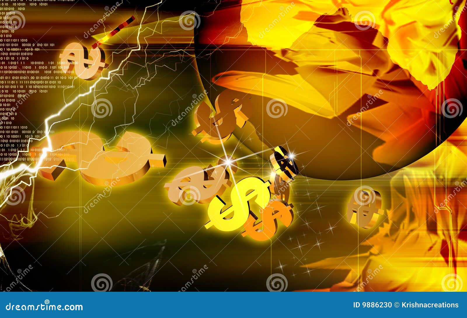 Earth and Dollar sign stock illustration. Illustration of flying - 9886230