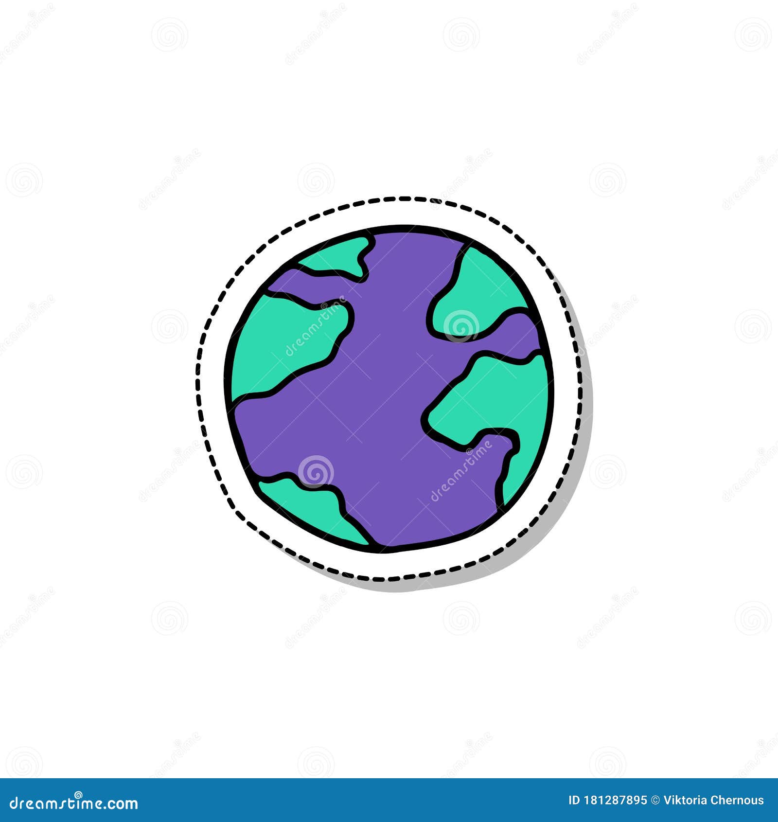 Earth Doodle Icon, Vector Illustration Stock Illustration ...