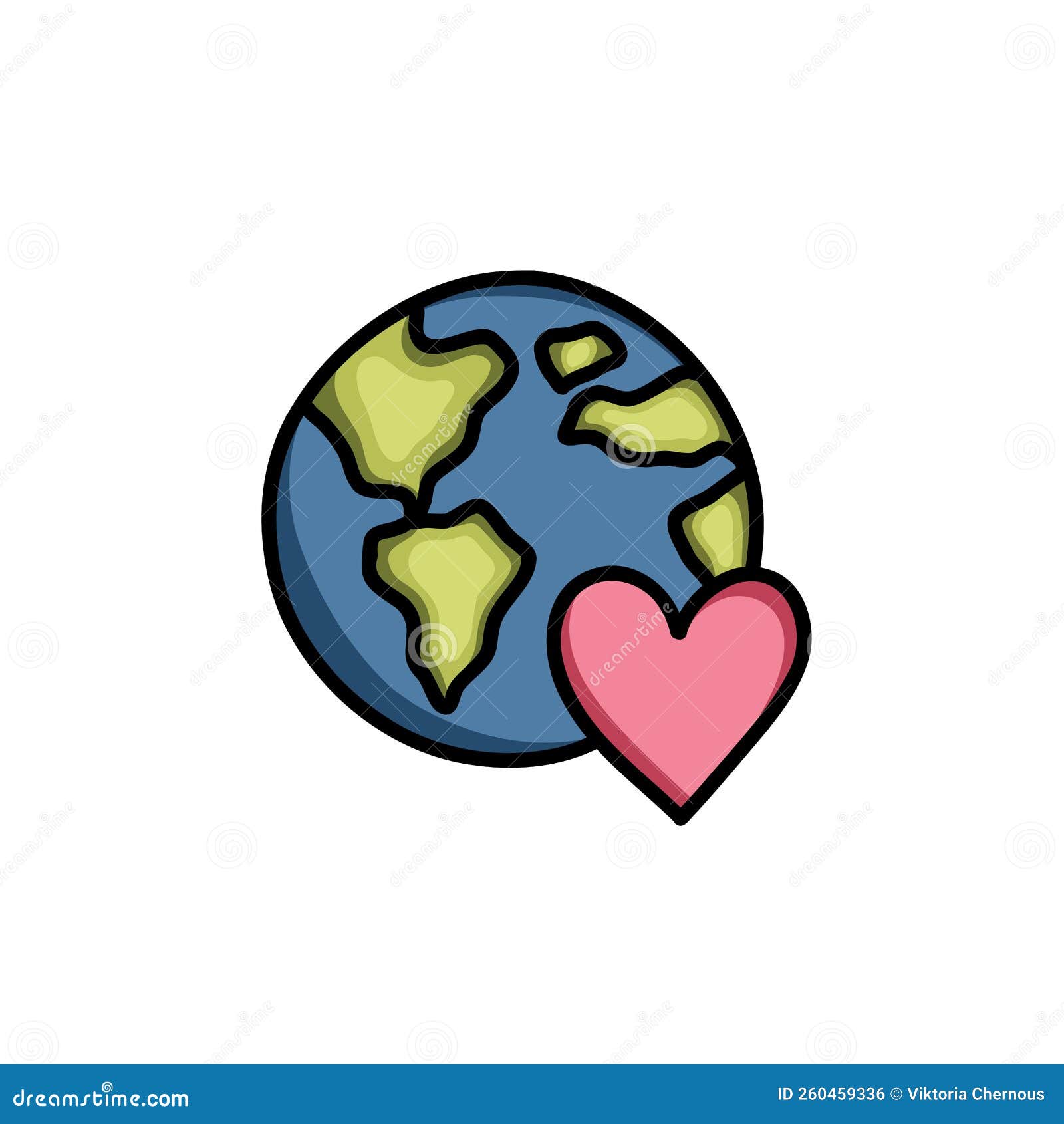 Earth Doodle Icon, Vector Color Line Illustration Stock Vector ...