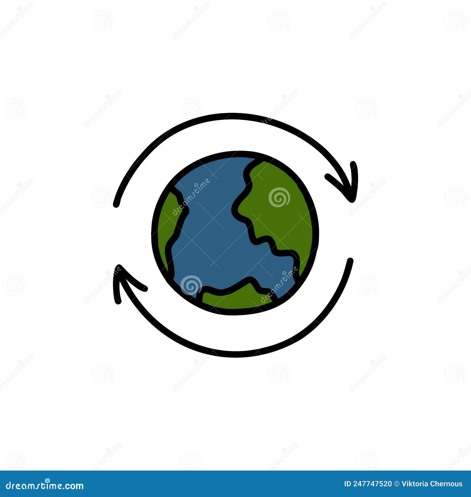 Earth Doodle Icon, Vector Color Line Illustration Stock Vector ...