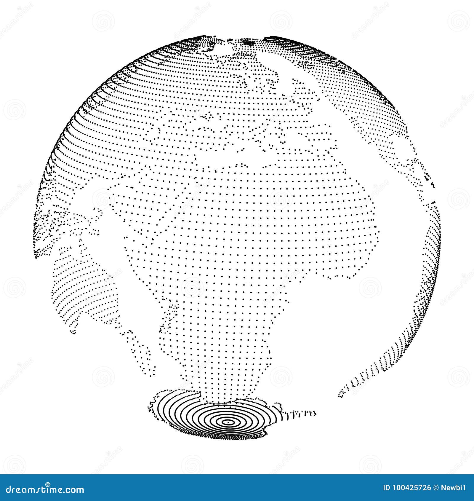 Earth with dots stock vector. Illustration of globe - 100425726