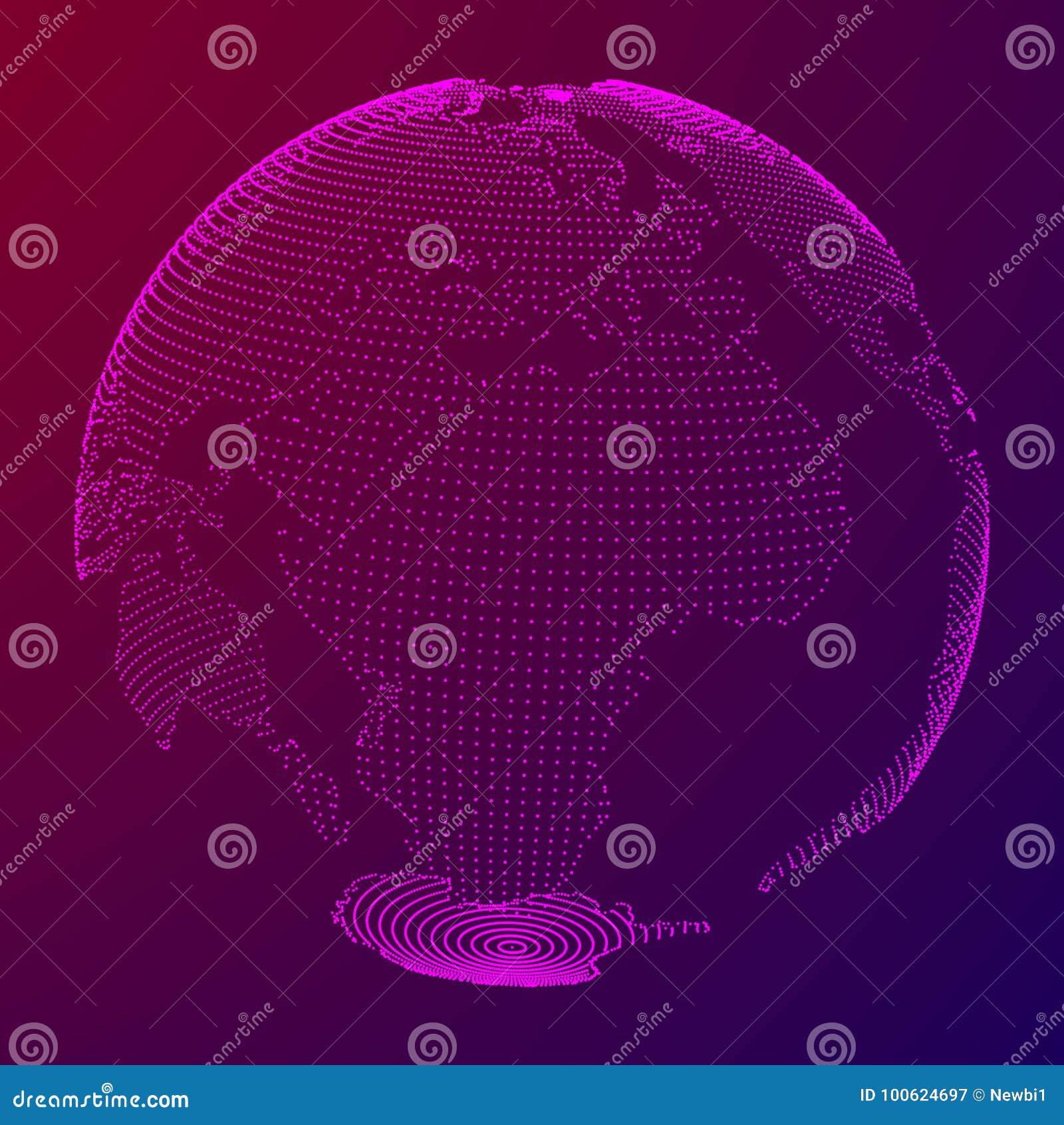 Earth with dots stock vector. Illustration of sphere - 100624697