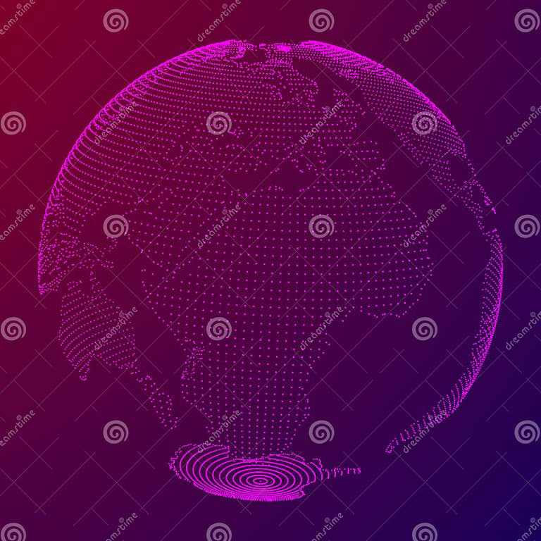 Earth with dots stock vector. Illustration of sphere - 100624697