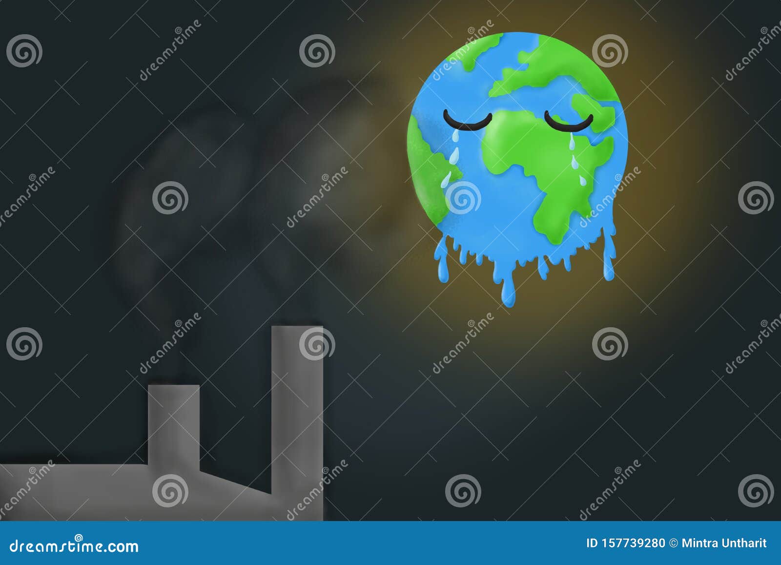 The Earth Drawing for Global Warming Concept Stock Illustration ...