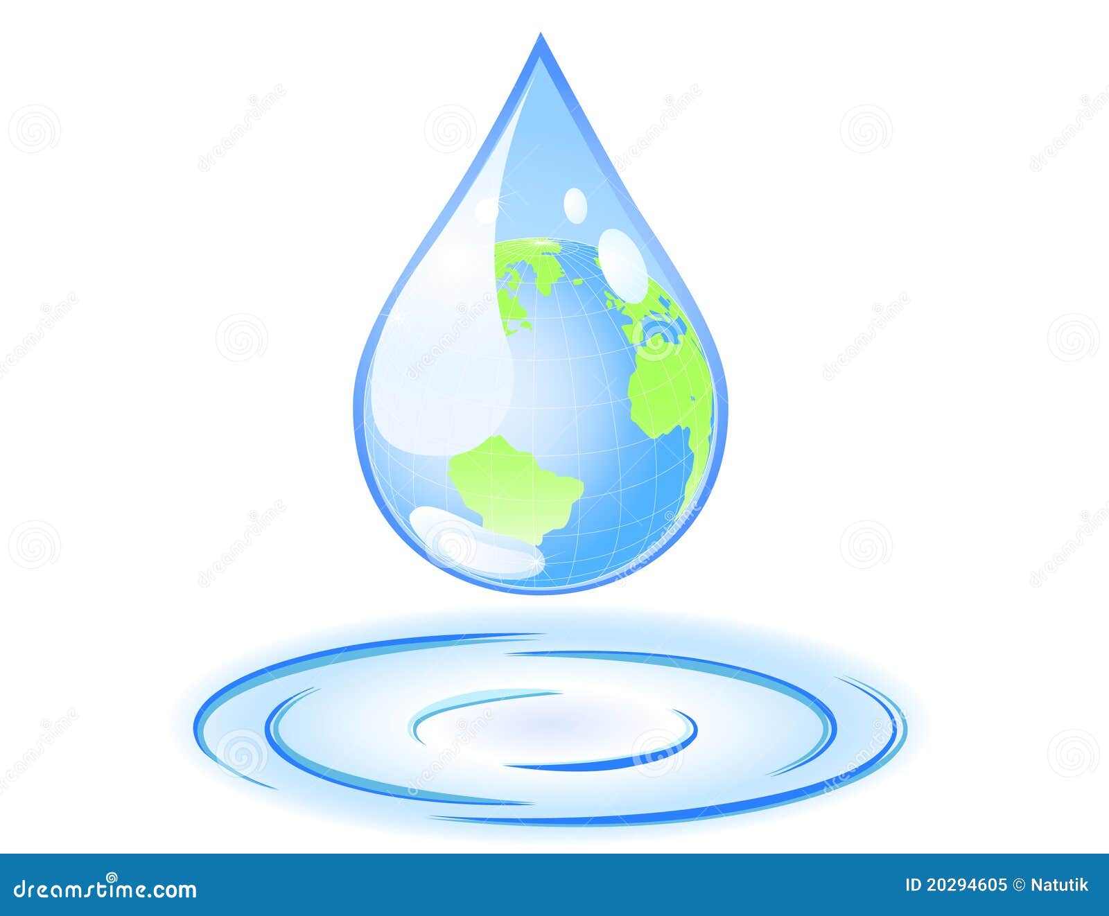 Earth in a drop stock vector. Illustration of background - 20294605