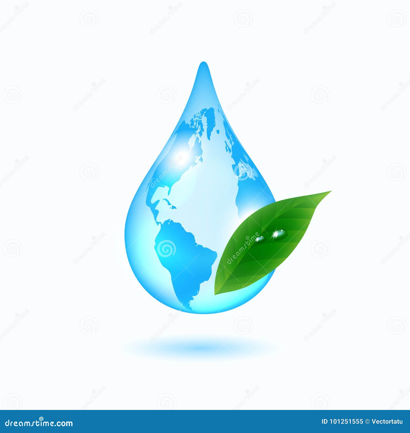 Earth drop with green leaf stock vector. Illustration of logo - 101251555