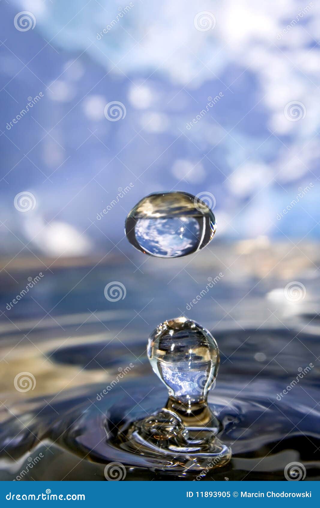 Earth in drop of water. stock image. Image of mirror - 11893905