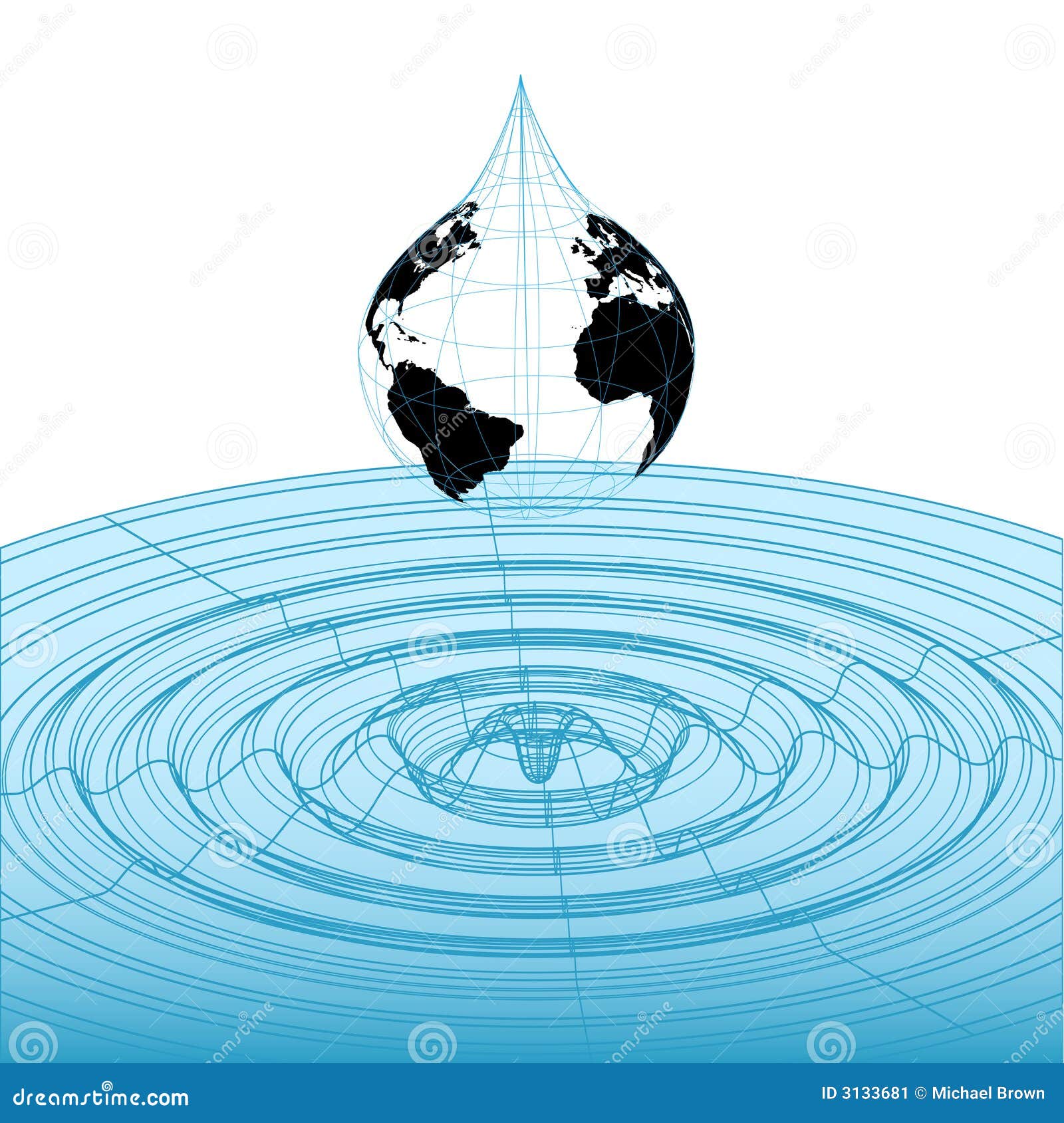 Earth Drop Wireframe Wave Form Stock Vector - Illustration of energy ...