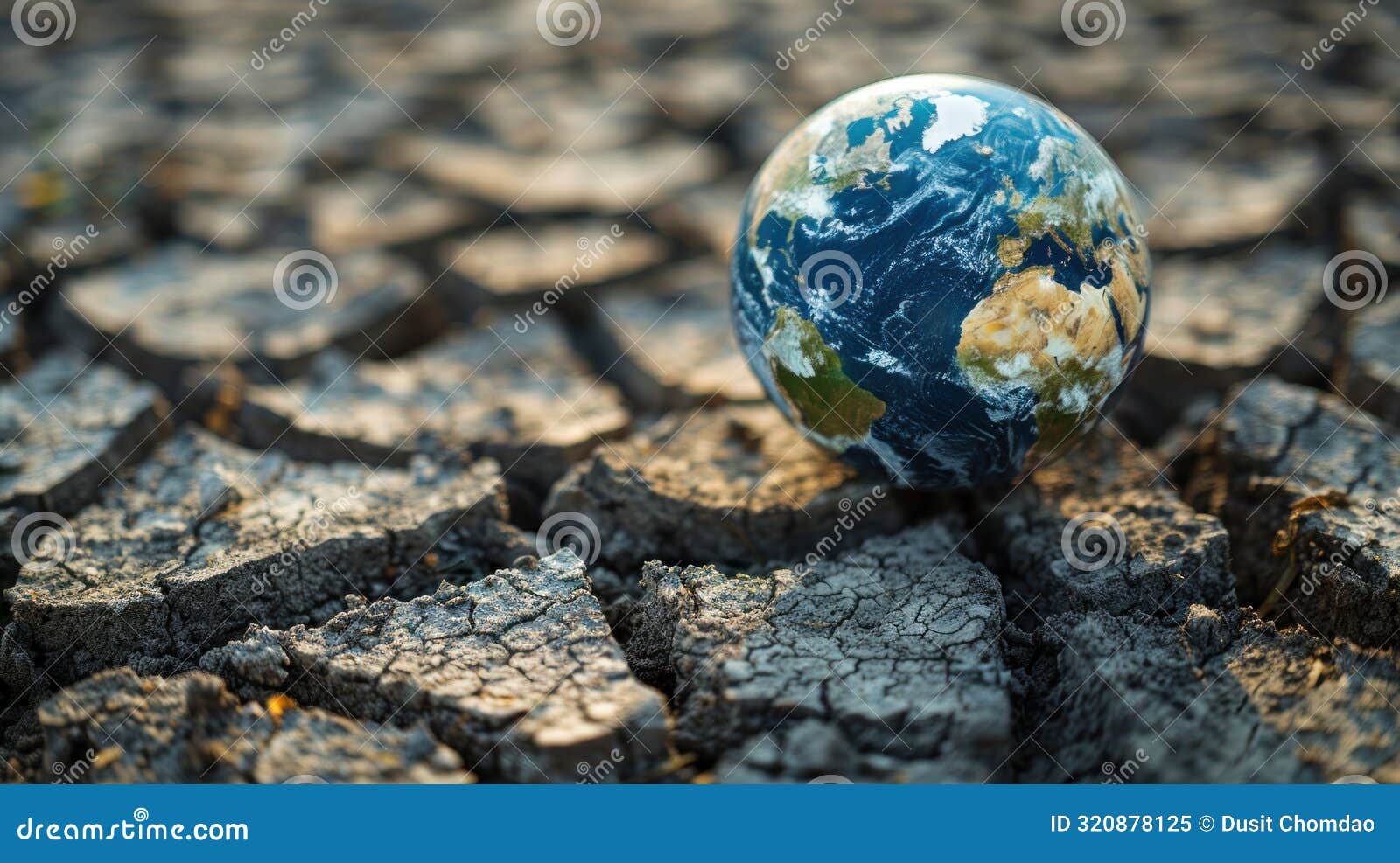 Earth on Dry Soil Concept Climate Change Impact on Planet Stock Image ...