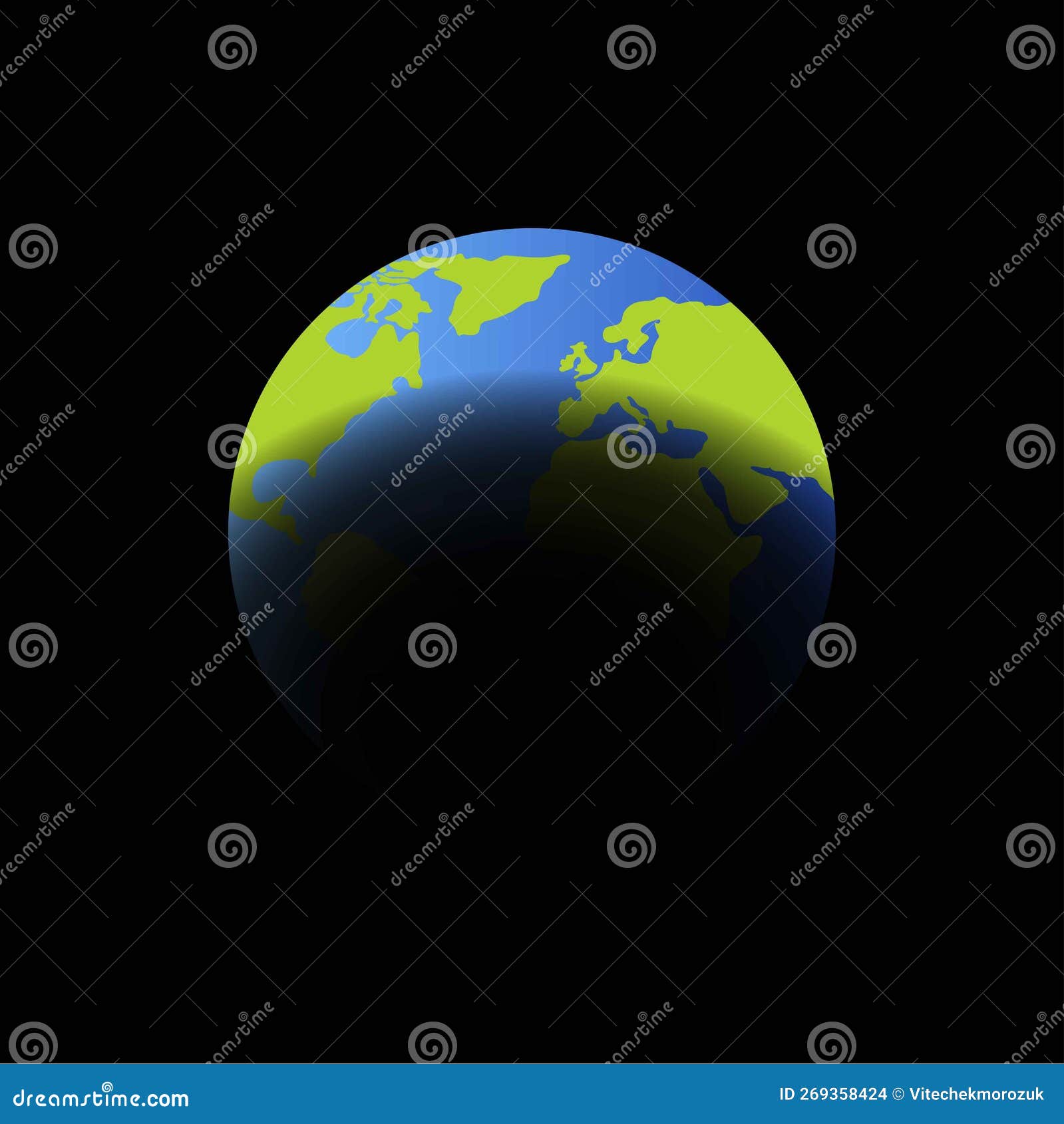 Earth in the Eclipse on a Black Background, Vector Stock Illustration ...