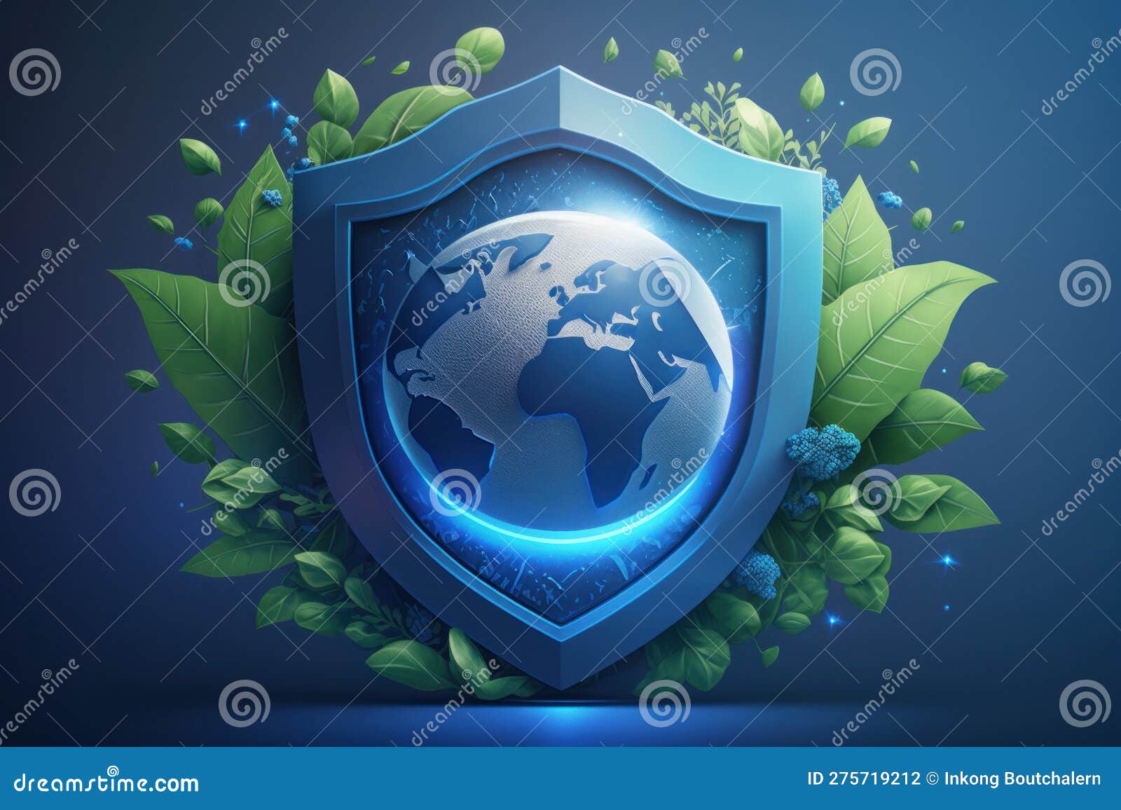 Earth with Eco Protection Shield Background, Save the World Concept ...