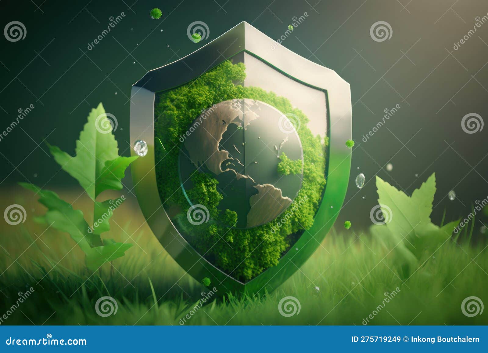 Earth with Eco Protection Shield Background, Save the World Concept ...
