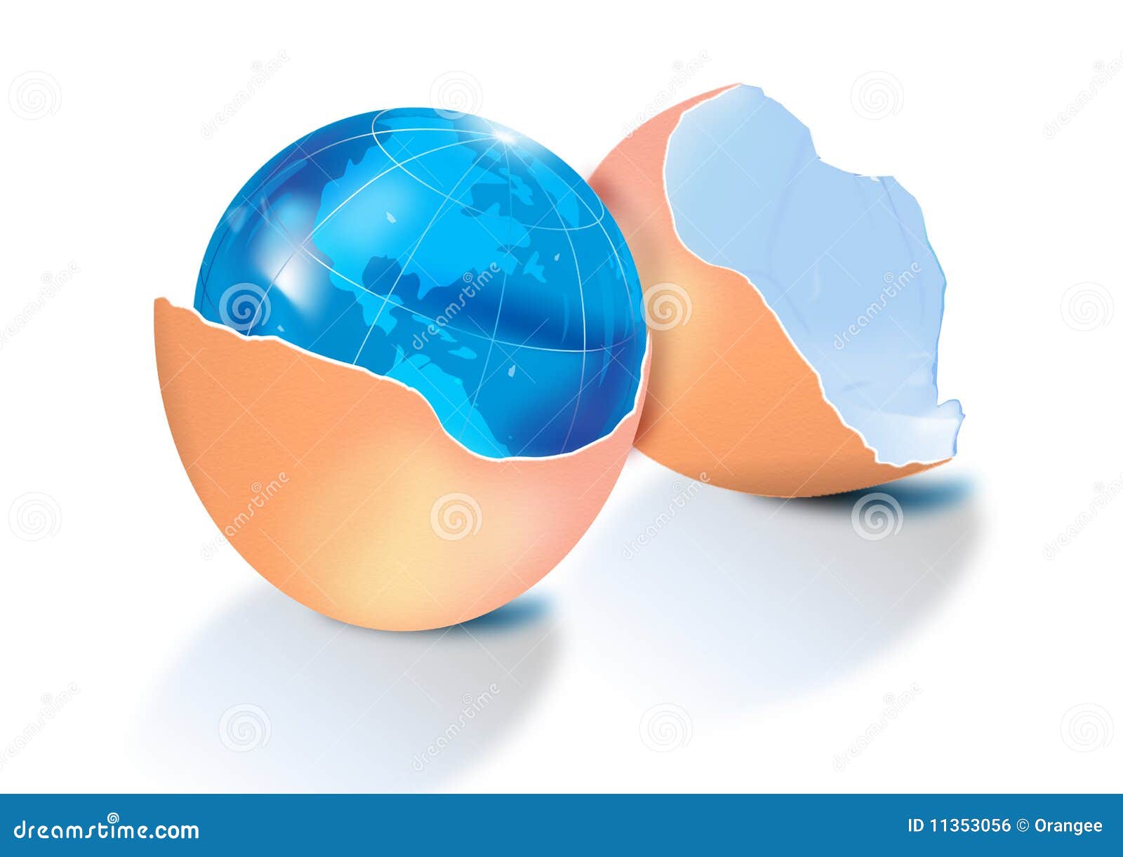 Earth Illustrated Inside Egg Shell Vector Illustration | CartoonDealer ...