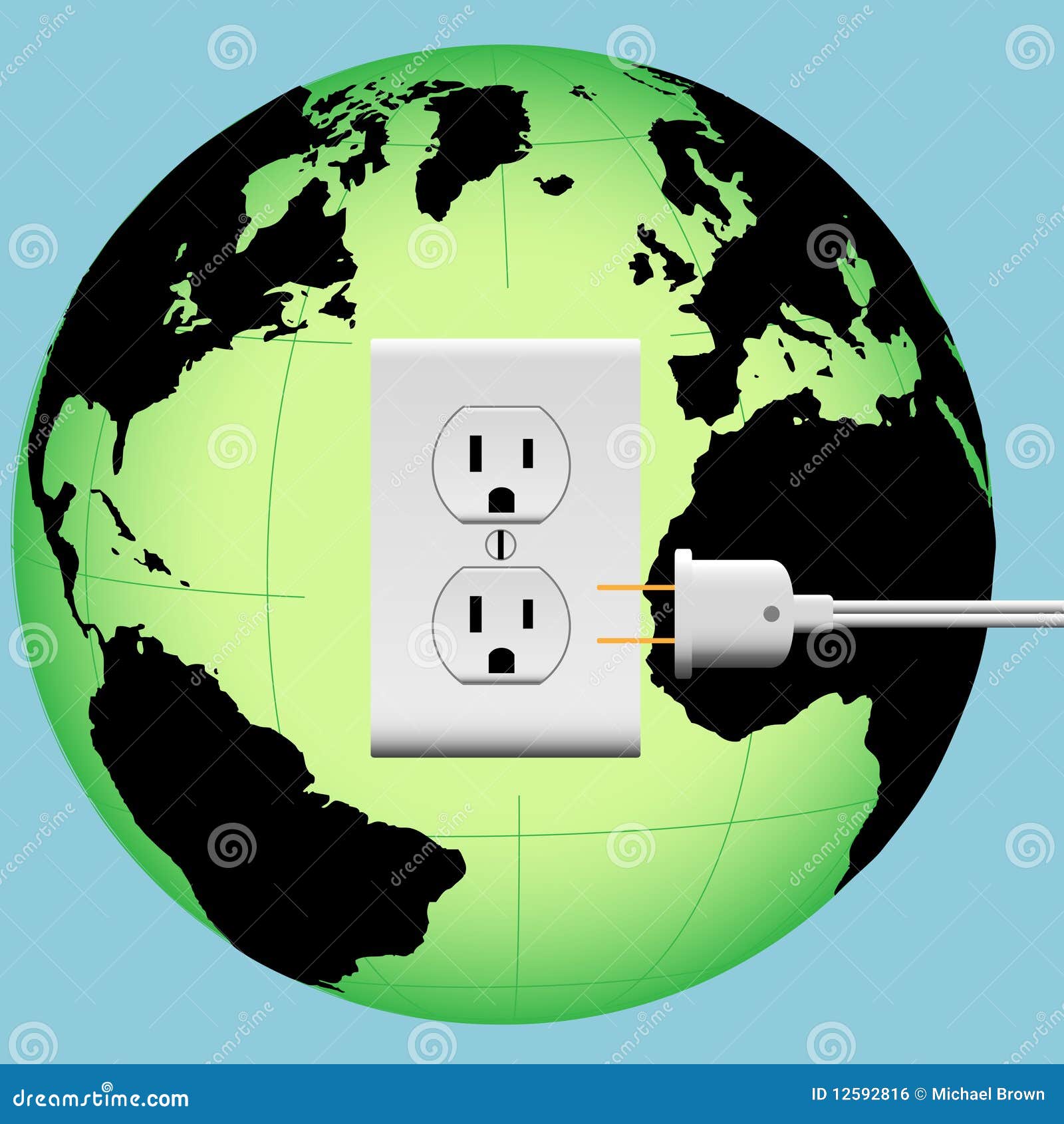 EARTH Electric Plug Outlet Energy Globe Stock Vector - Illustration of ...