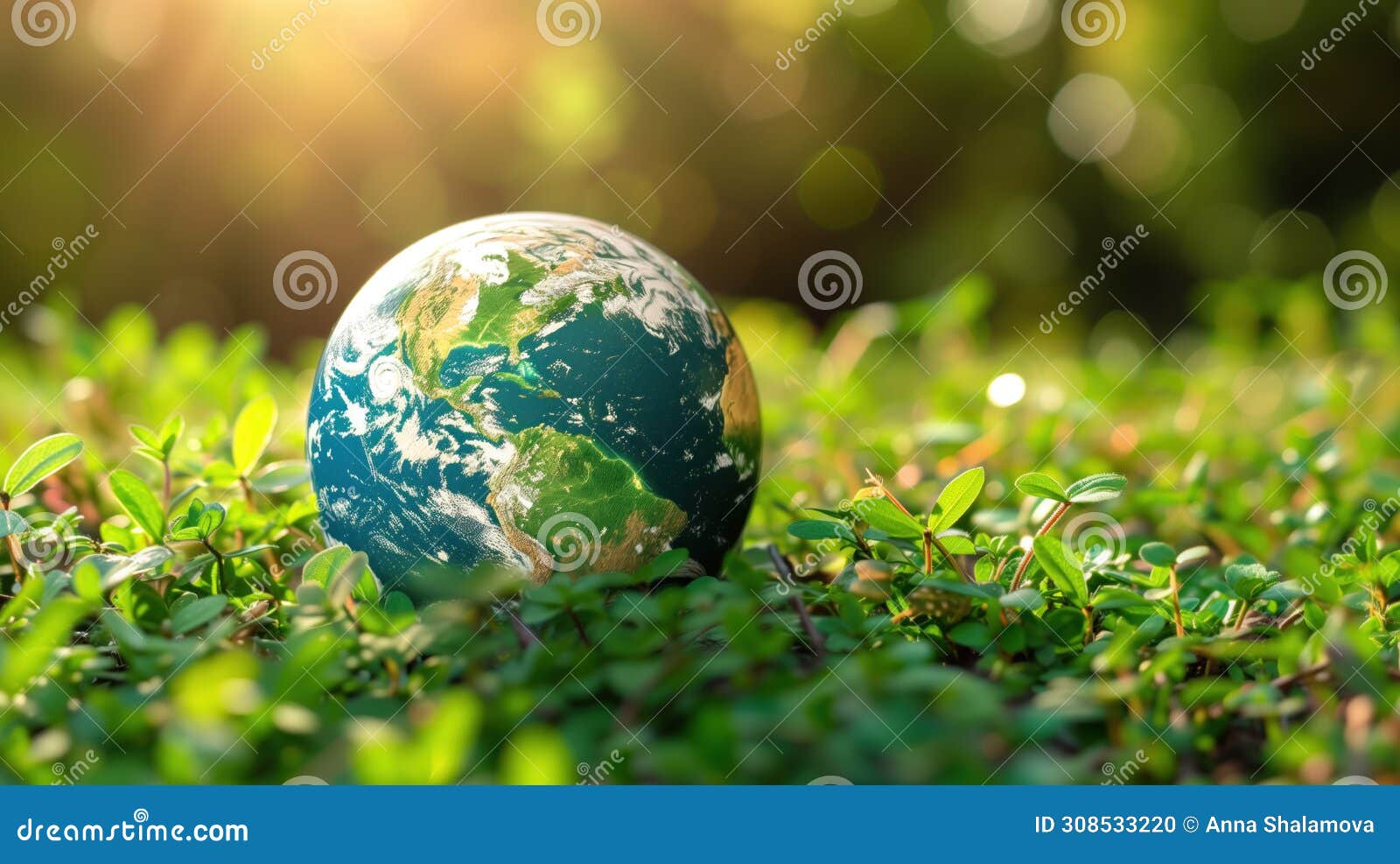 Earth Embraced by Nature. a Vision of Sustainability. Stock Photo ...