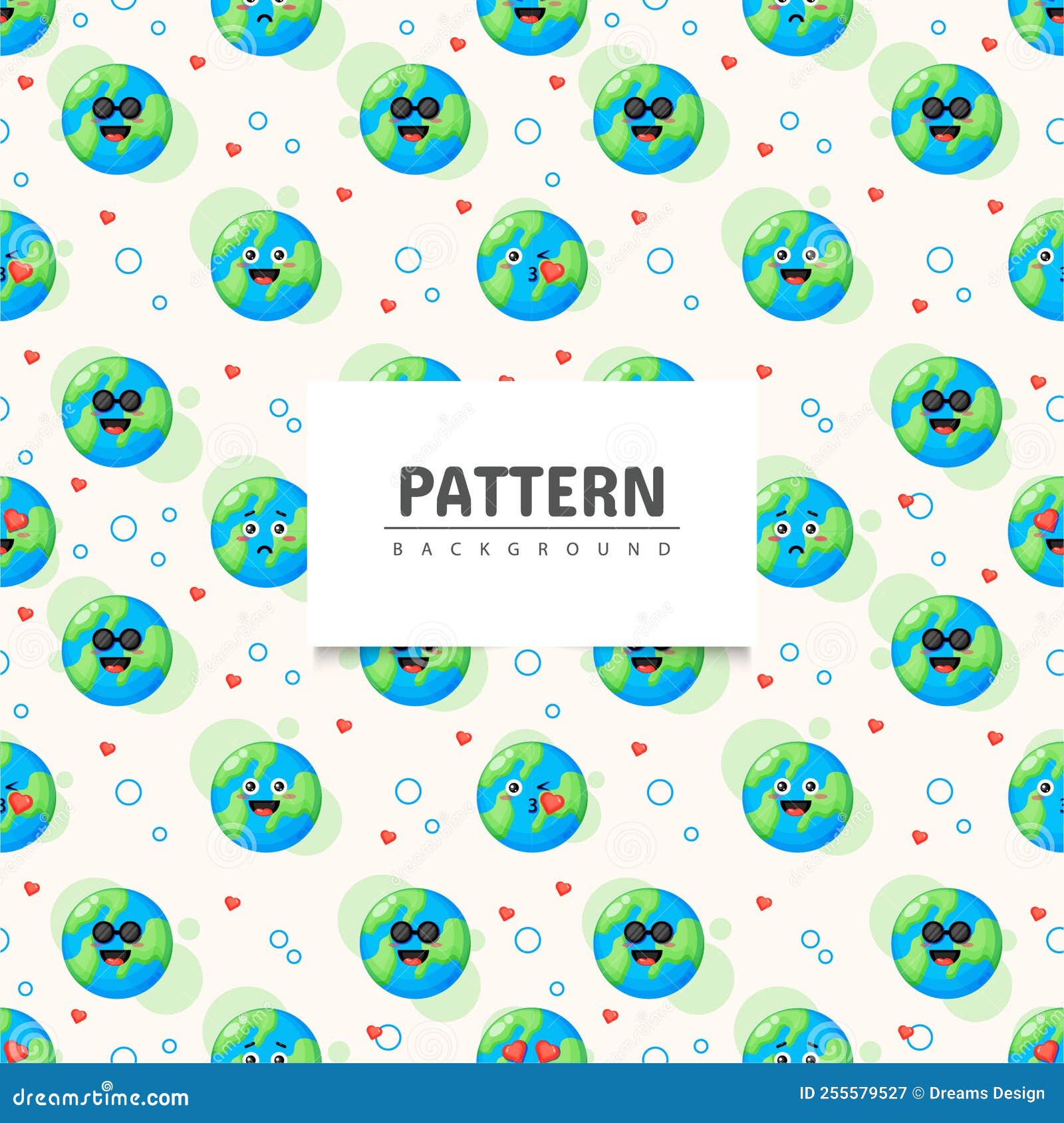 Earth with Emoticon Seamless Pattern Stock Vector - Illustration of ...