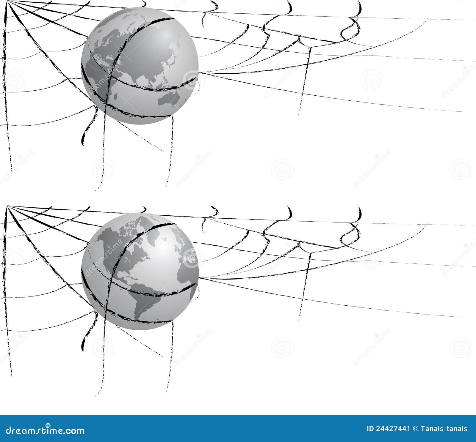 Earth Entangled in Spiderweb Stock Vector - Illustration of spiderweb ...