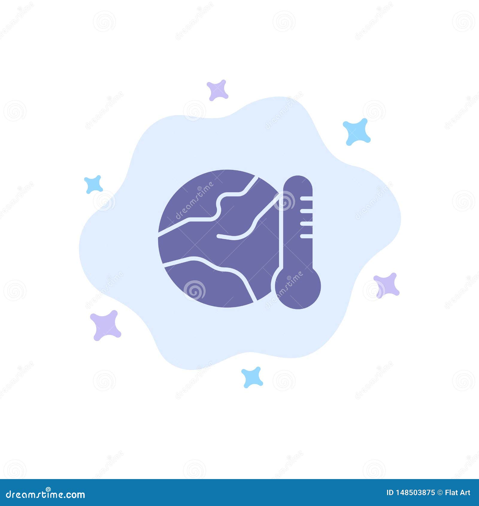 Earth, Environment, Global, Hot, Temperature Blue Icon on Abstract ...