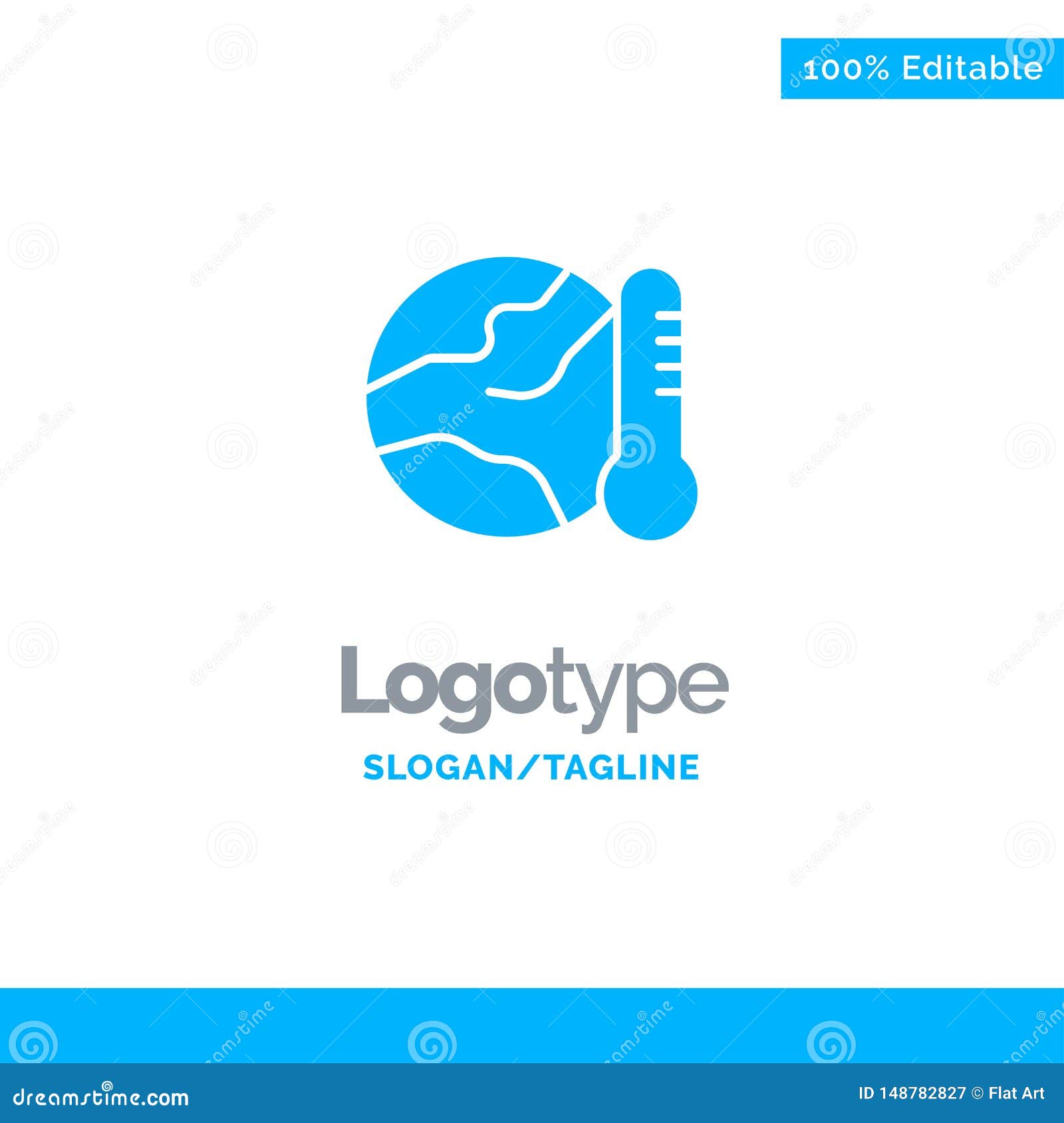 Earth, Environment, Global, Hot, Temperature Blue Solid Logo Template ...