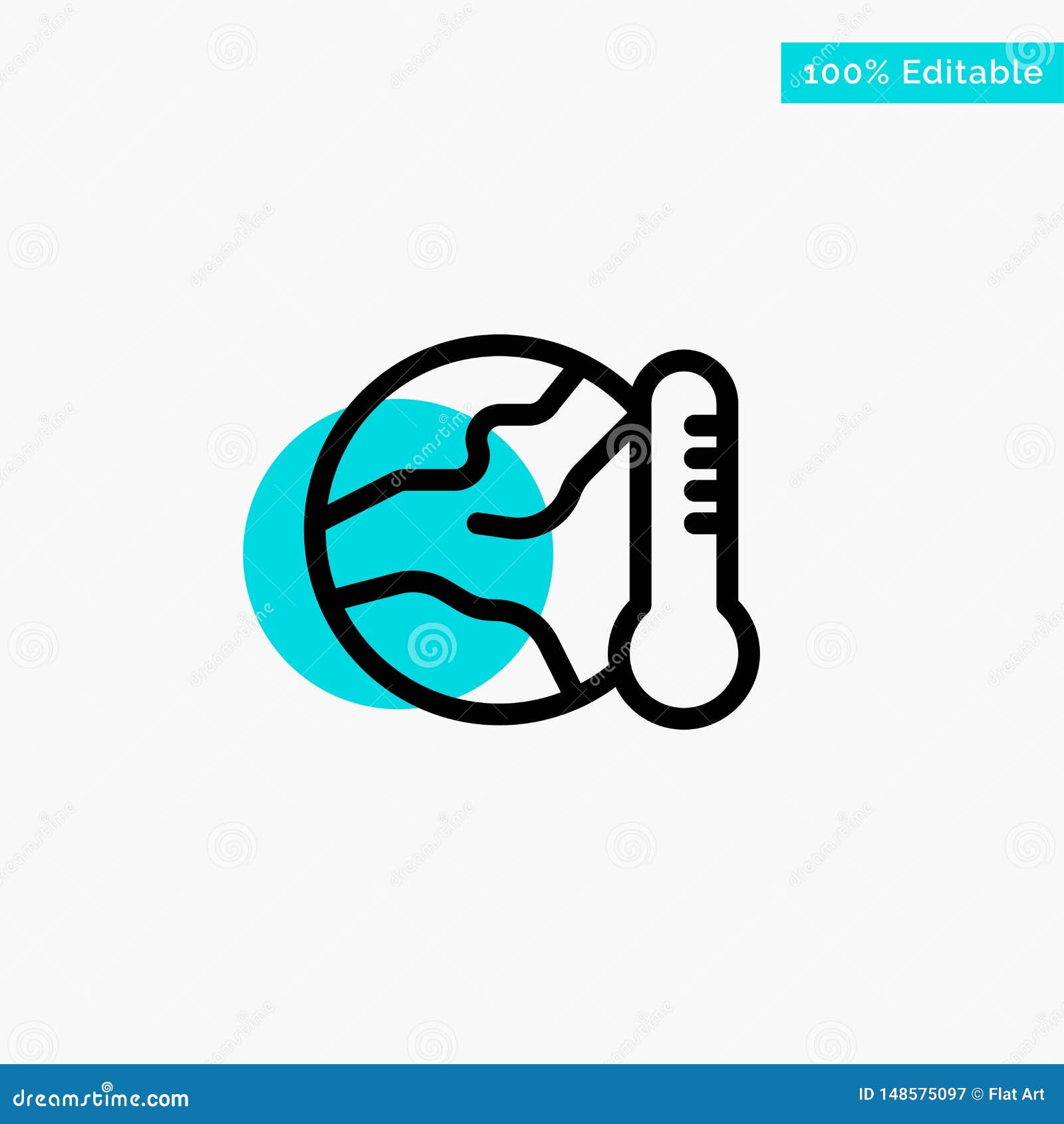 Earth, Environment, Global, Hot, Temperature Turquoise Highlight Circle ...
