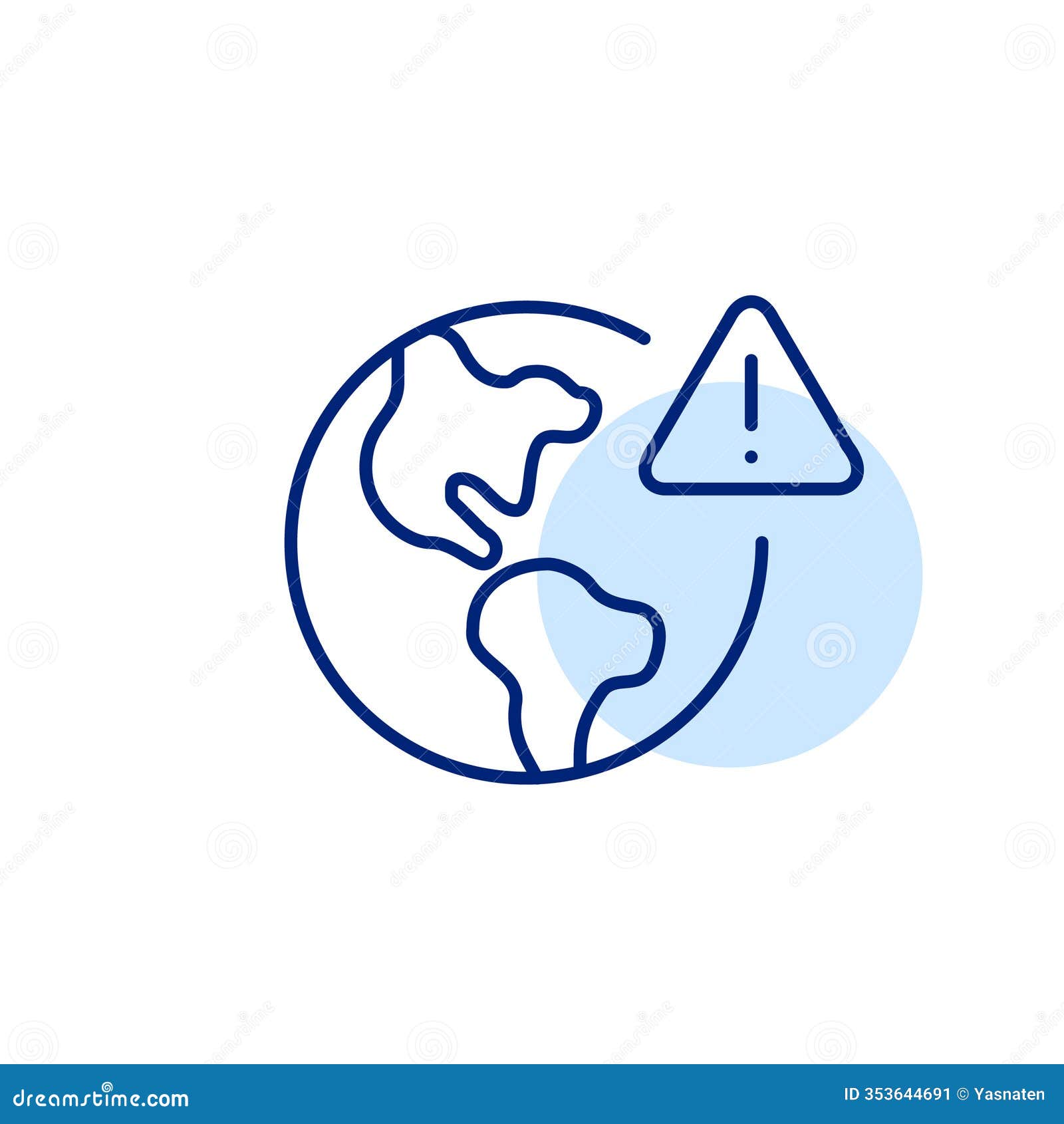 Earth, Exclamation Mark in Triangle. Global Risks. Worldwide Problems ...