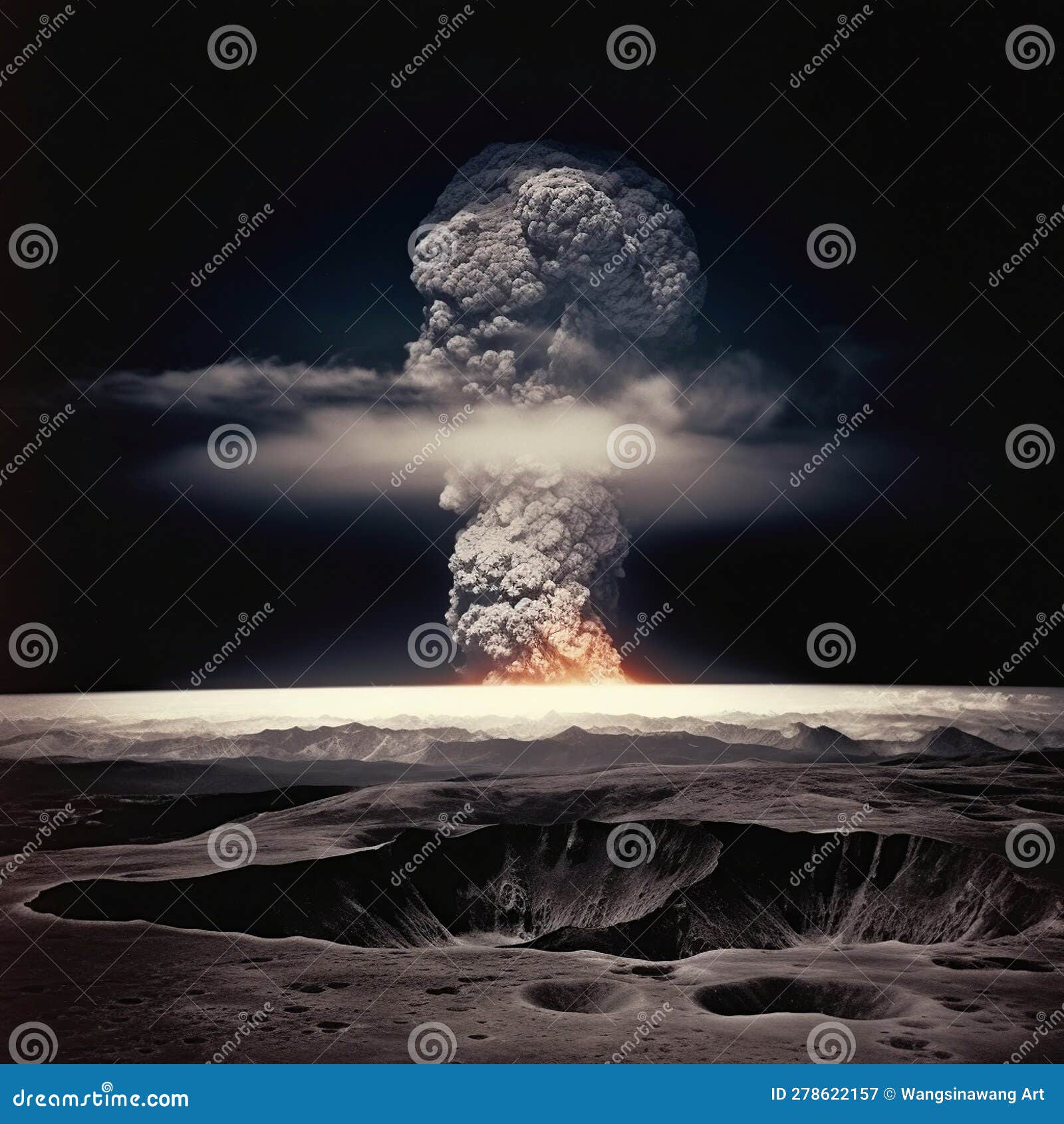 Earth Experiencing a Global Nuclear Cataclysm, Generated Ai Image Stock ...