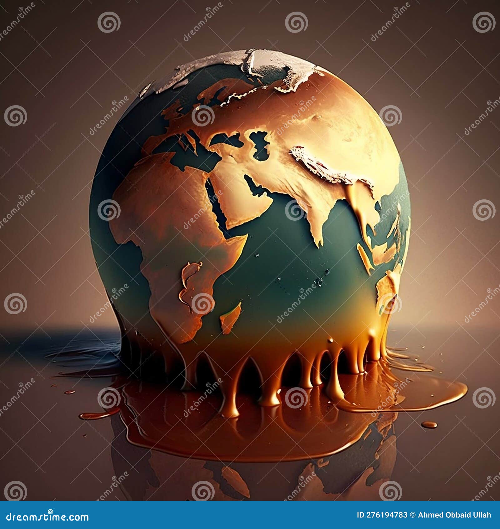 Earth Experiencing Extreme High Temperatures And A Thermometer Showing ...