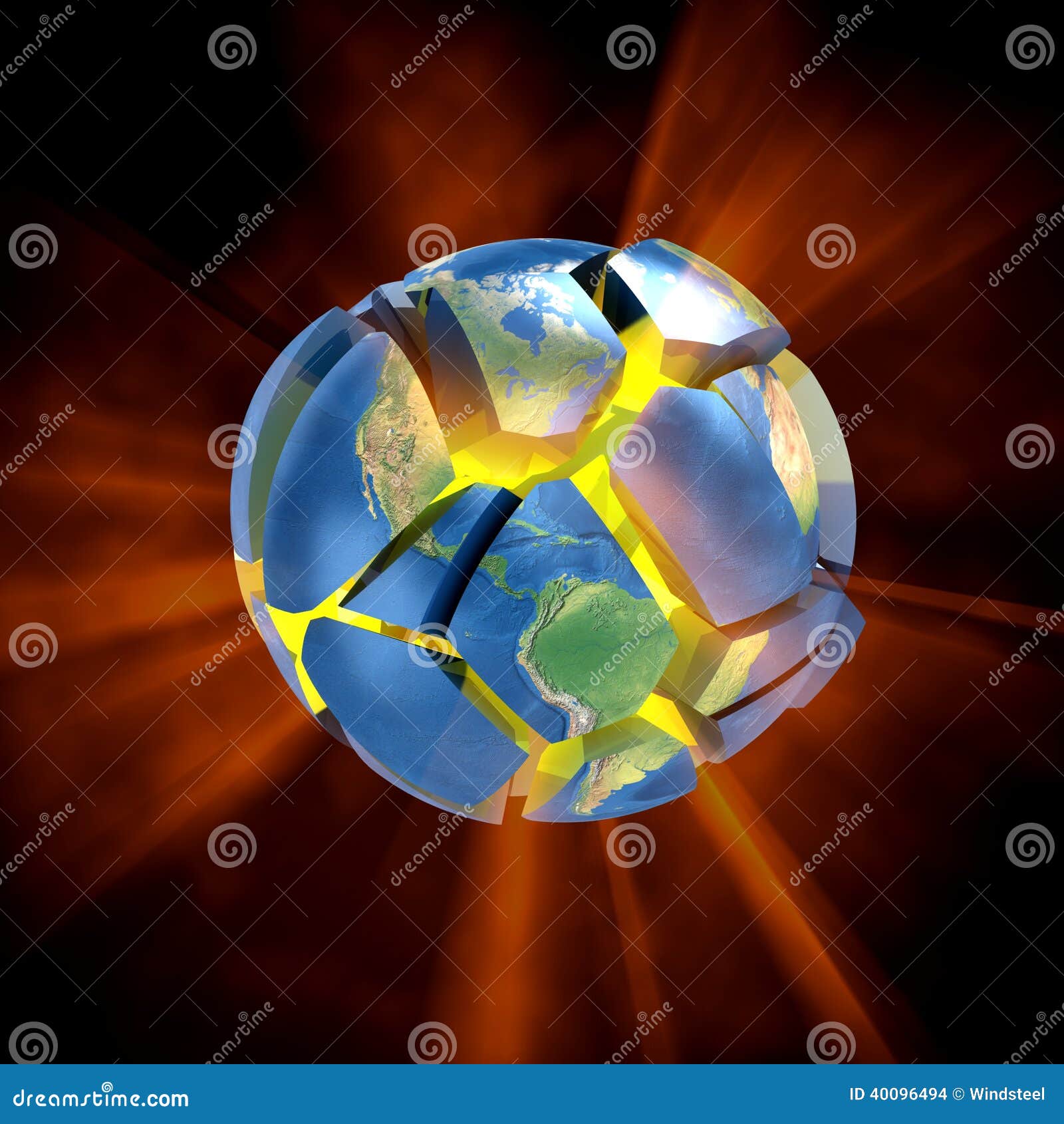 Earth explode. stock illustration. Illustration of global - 40096494