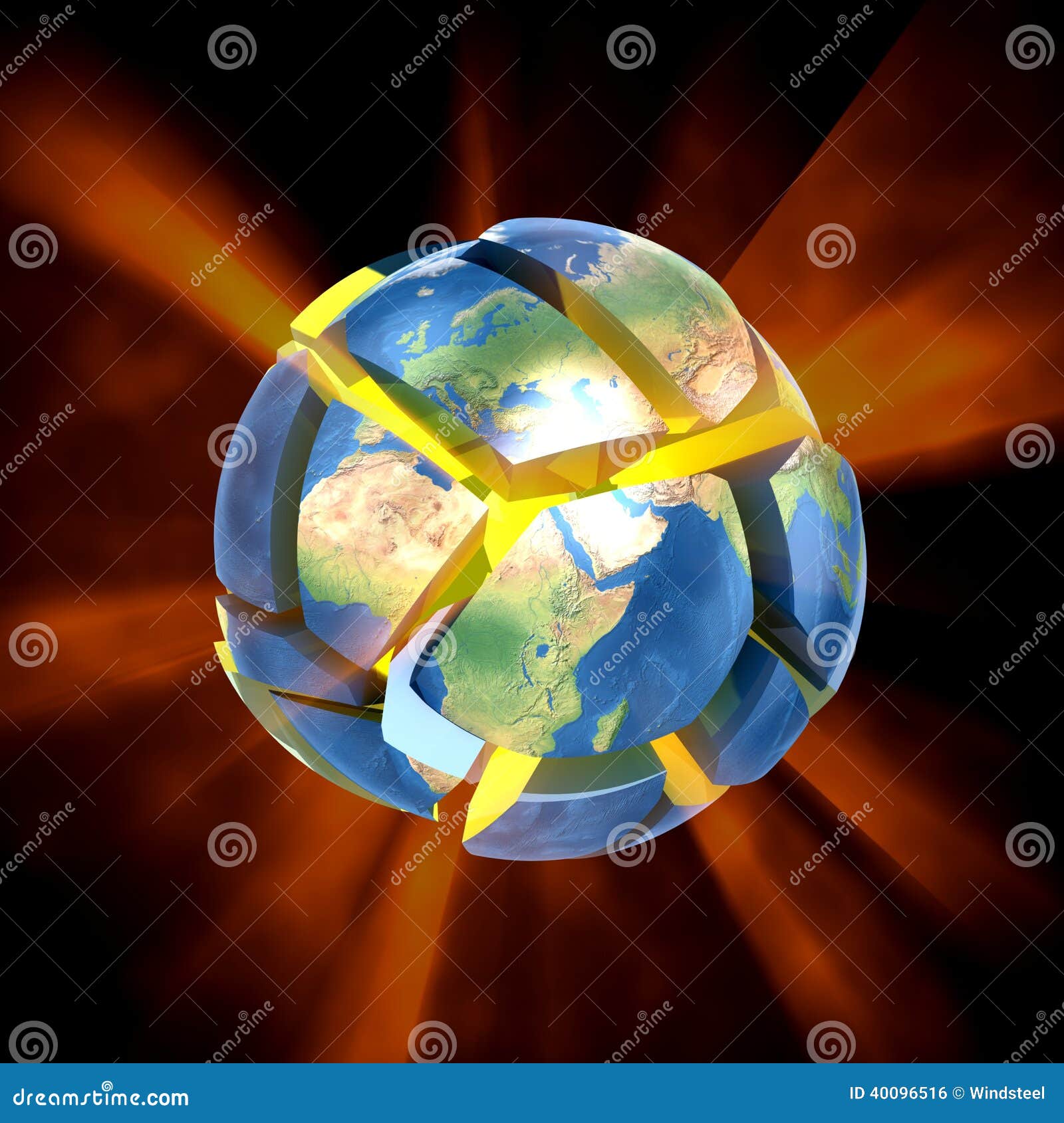 Earth explode. stock illustration. Illustration of crash - 40096516