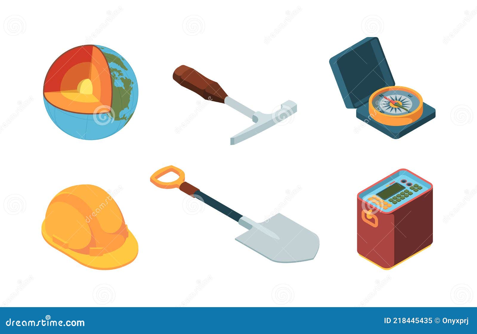Earth Exploration. Isometric Geologist Equipment Ground Layers Mantle ...