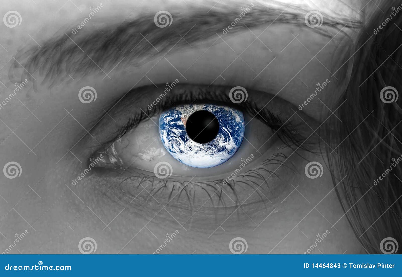 Earth in the eye stock image. Image of human, girl, android - 14464843