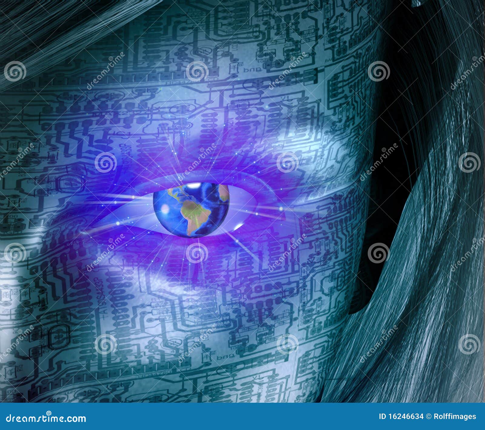 Earth eye stock illustration. Illustration of future - 16246634