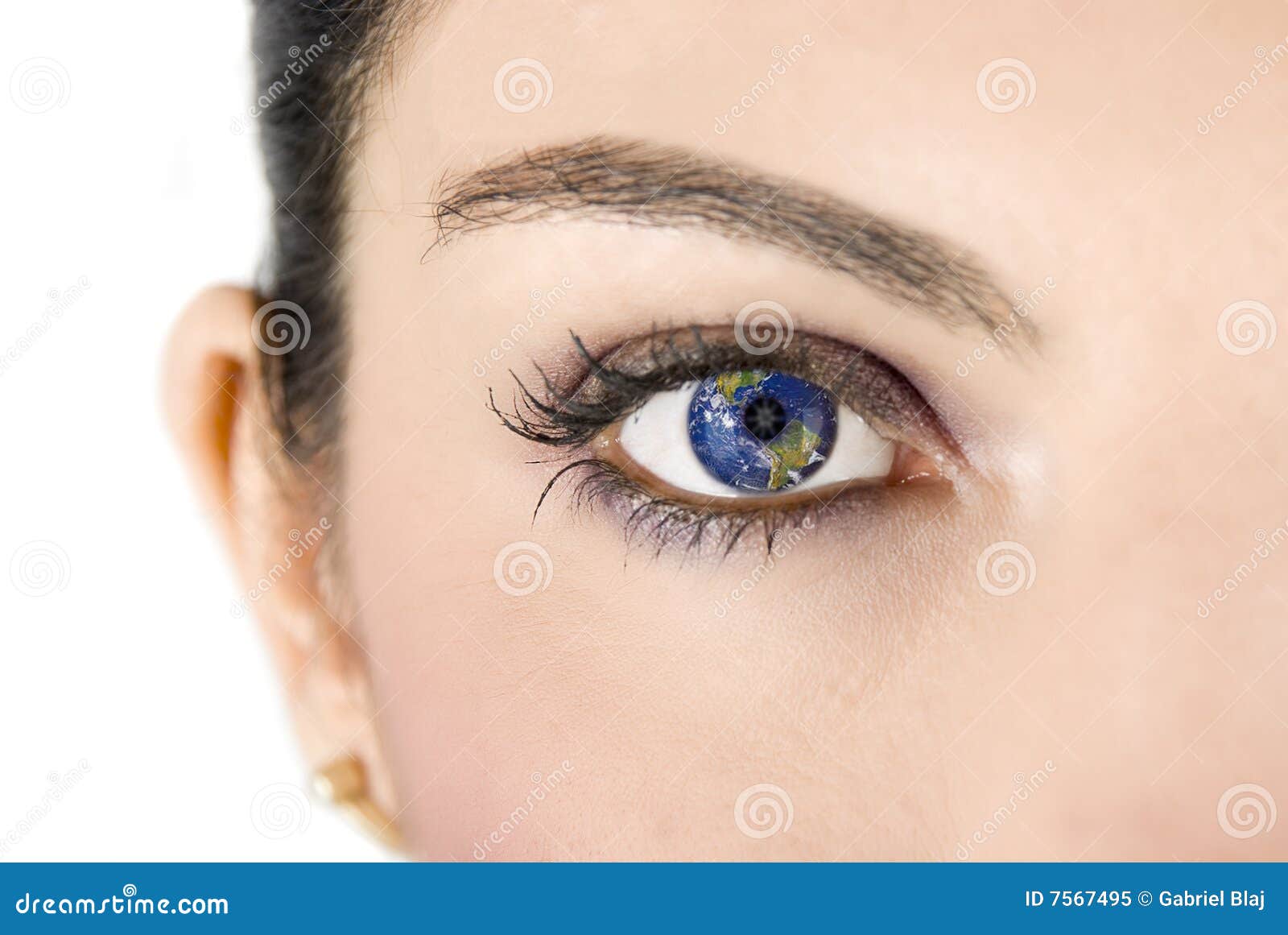 Earth eye stock image. Image of expression, global, creative - 7567495