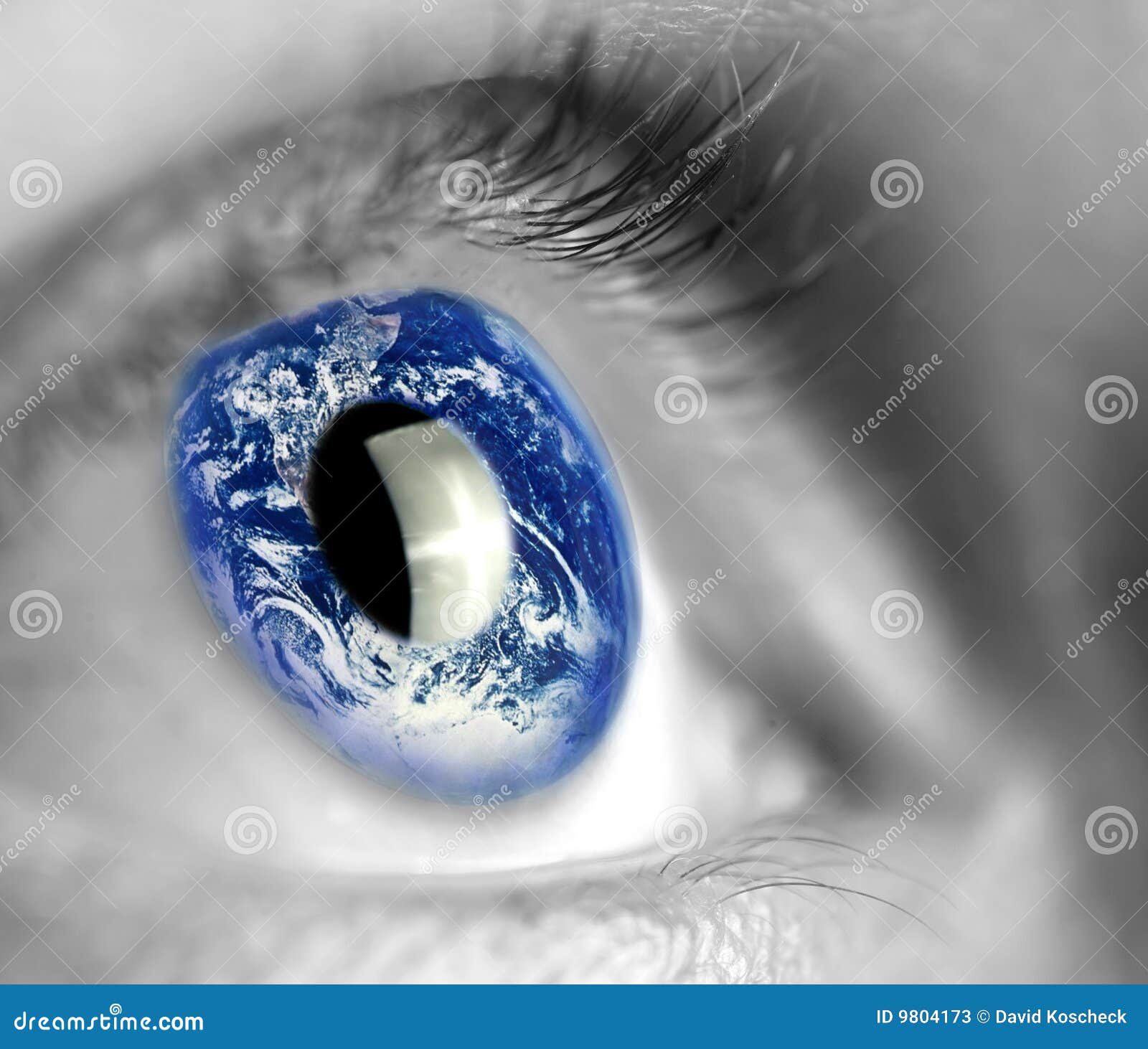 Earth in eye stock image. Image of close, look, detailed - 9804173