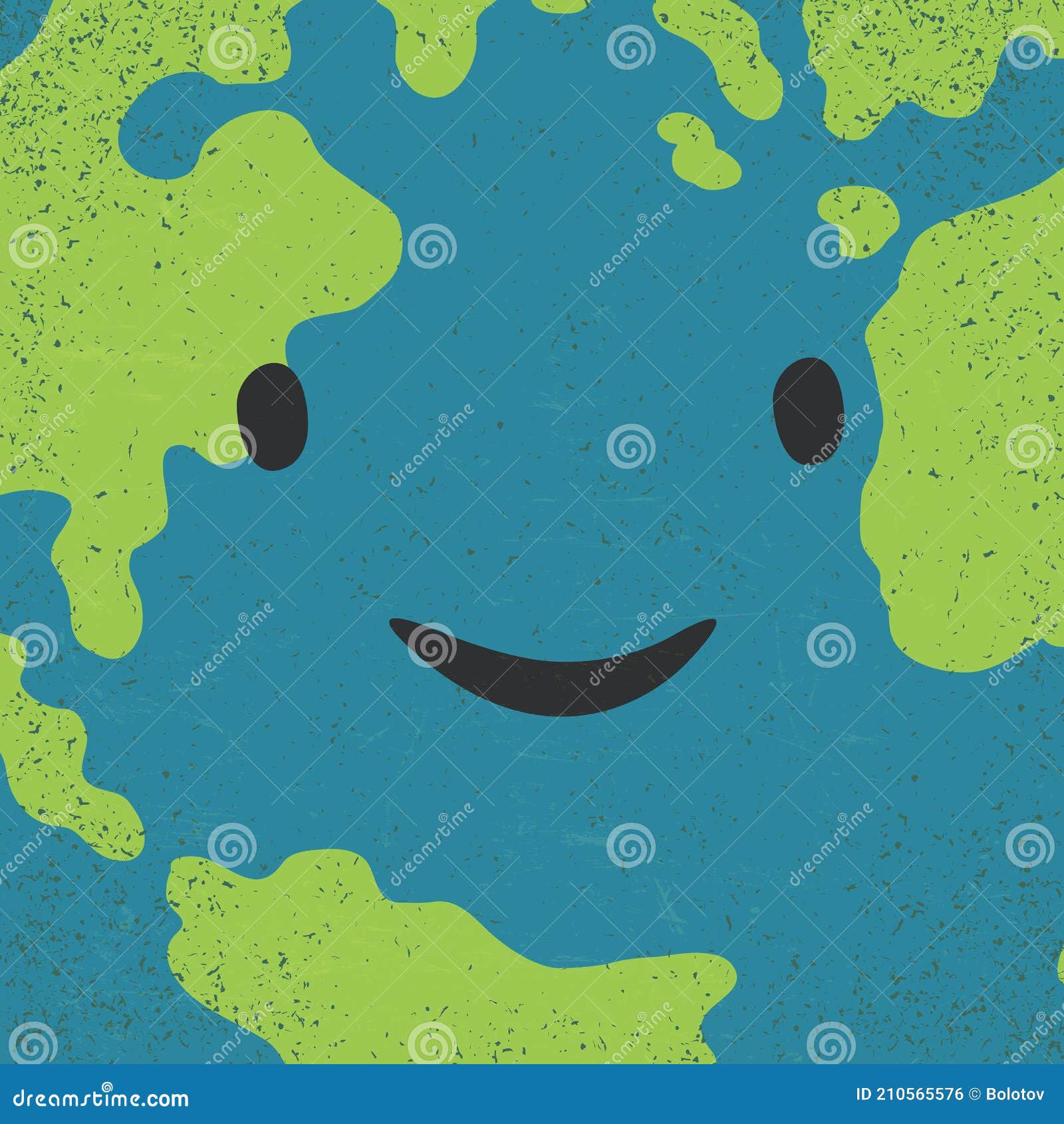 Earth Face Closeup. Earth Day Concept Image Stock Vector - Illustration ...