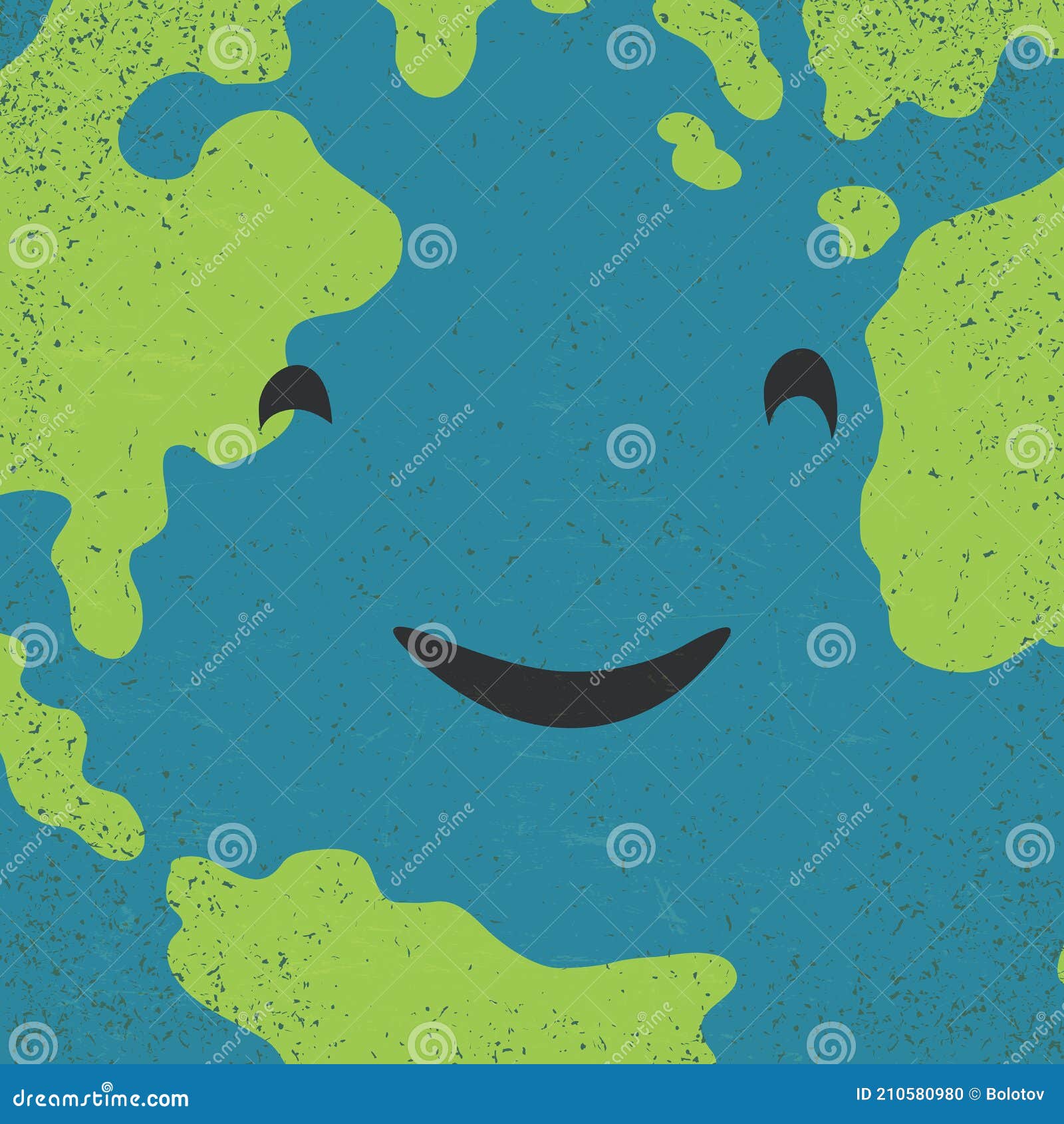 Earth Face Closeup. Earth Day Concept Image Stock Vector - Illustration ...